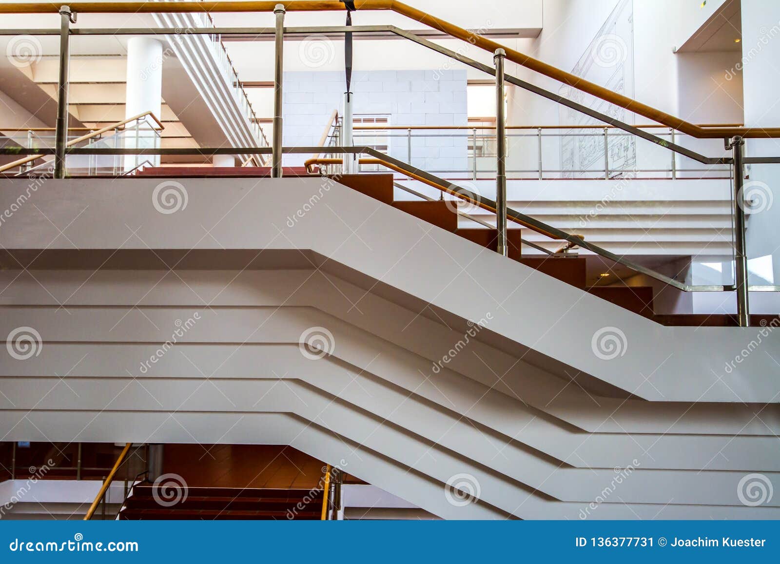 Stairs and Other Geometric Forms in an Interlaced Building Stock Image ...