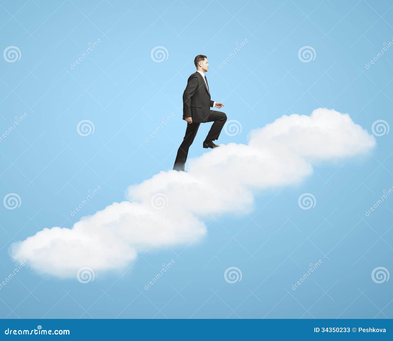 Stairs out of clouds stock image. Image of effort, landscaped - 34350233
