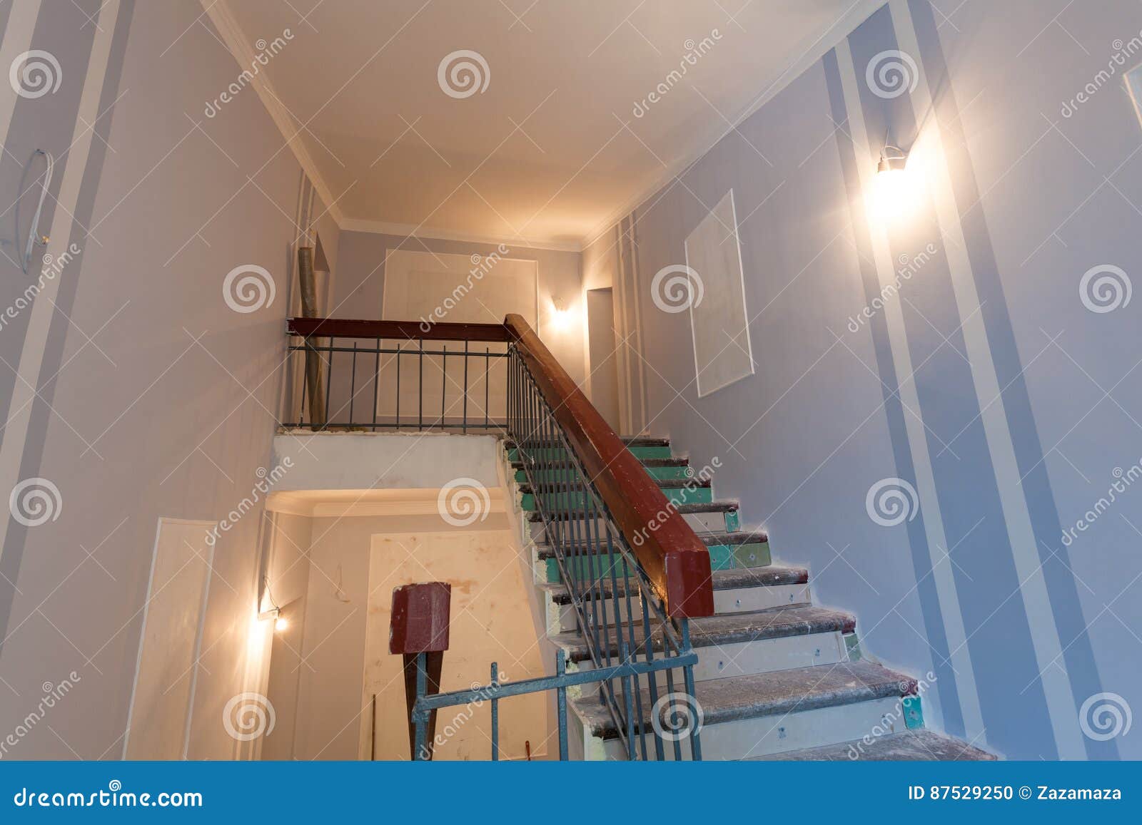 Stairs is the Part of Interior of Apartment during on the Renovation ...