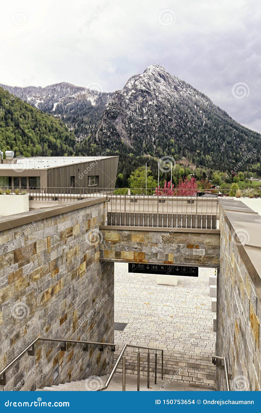 Stairs and Path Bridge by the Funicular Station Stock Photo - Image of ...