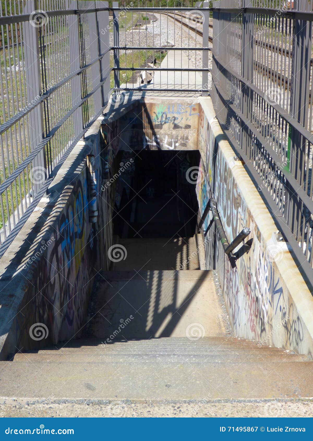 Stairs on a Pedestrian Line on a Railway Bridge Stock Image - Image of ...