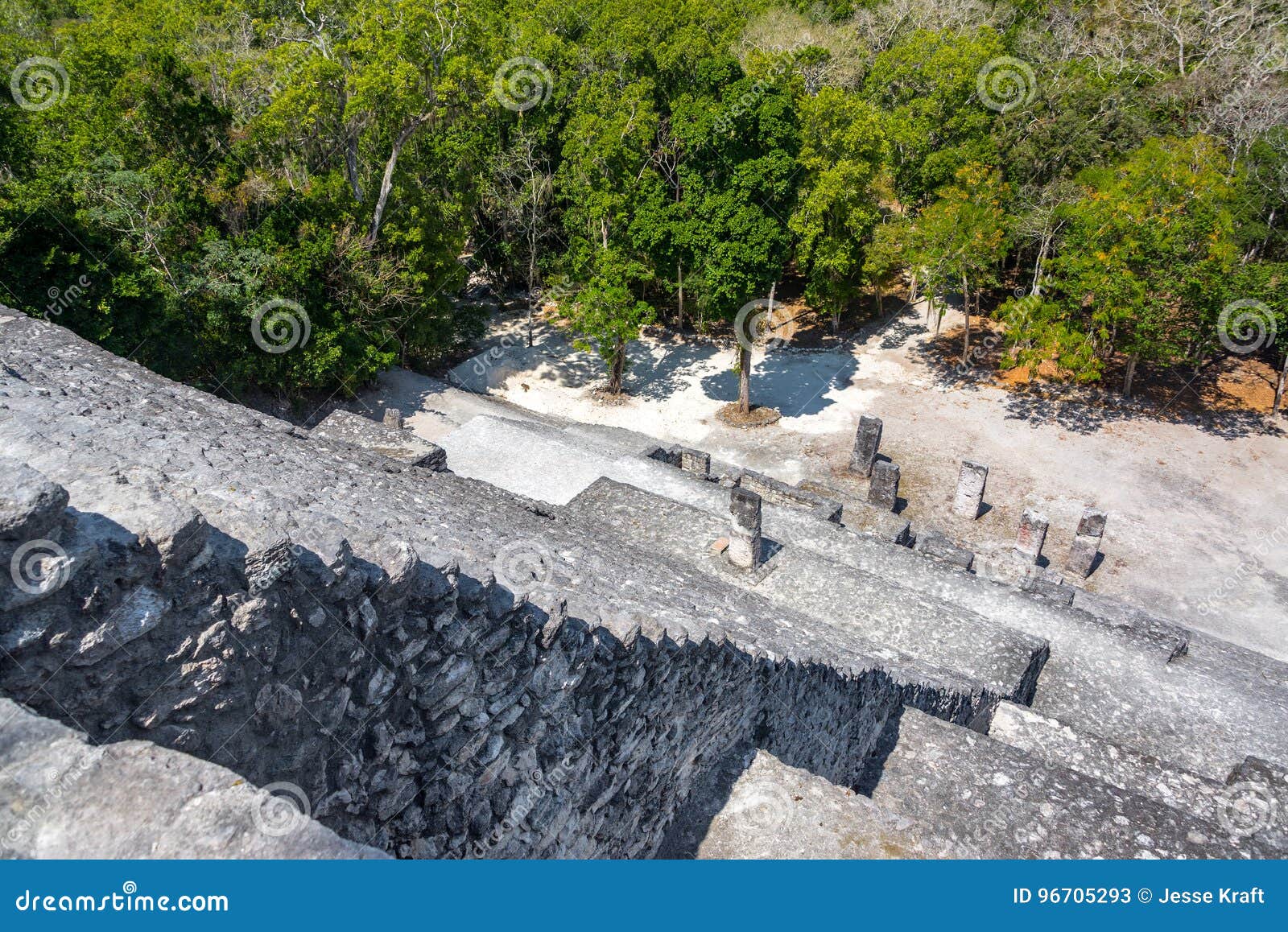 Stairs Of Pyramid Akapana At Ancient Tiwanaku Ruins, Bolivia Stock ...