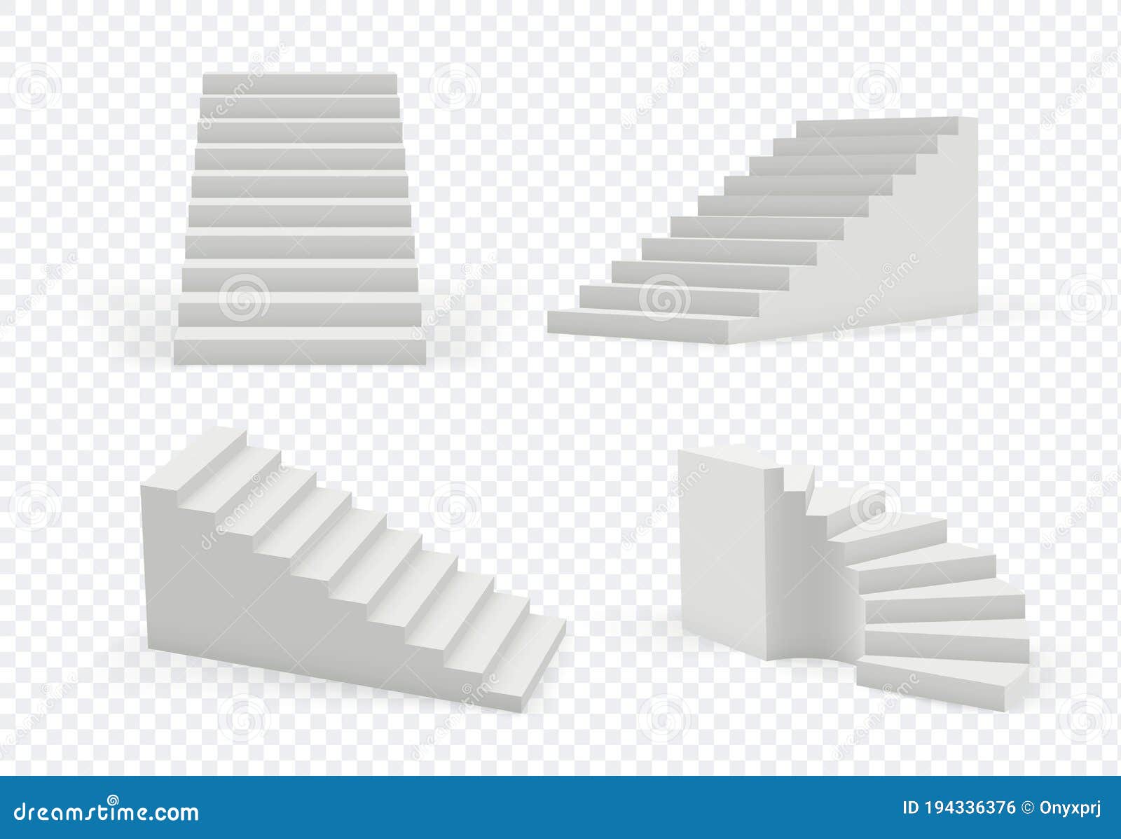 Stairs Realistic. Architectural Object Staircase Up Steps Vector Modern ...