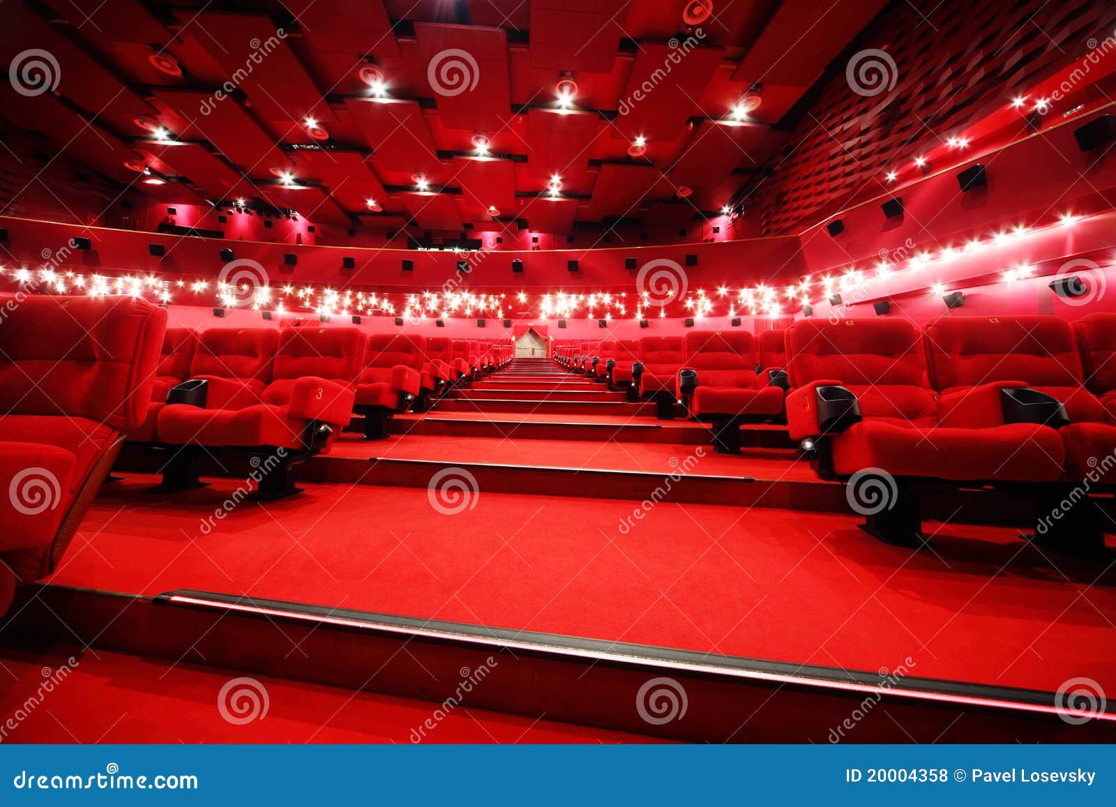 Stairs between Rows of Chairs in Cinema Stock Photo - Image of ...