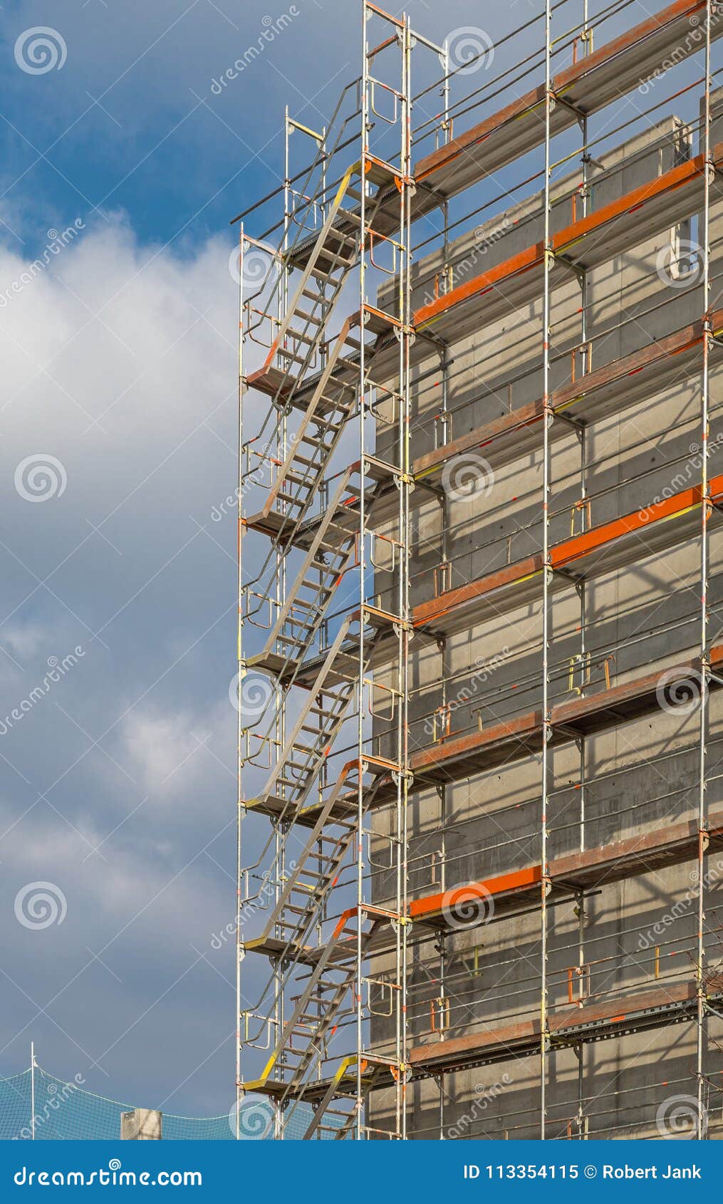 Stairs on a Scaffold on a Construction Site Stock Image - Image of ...