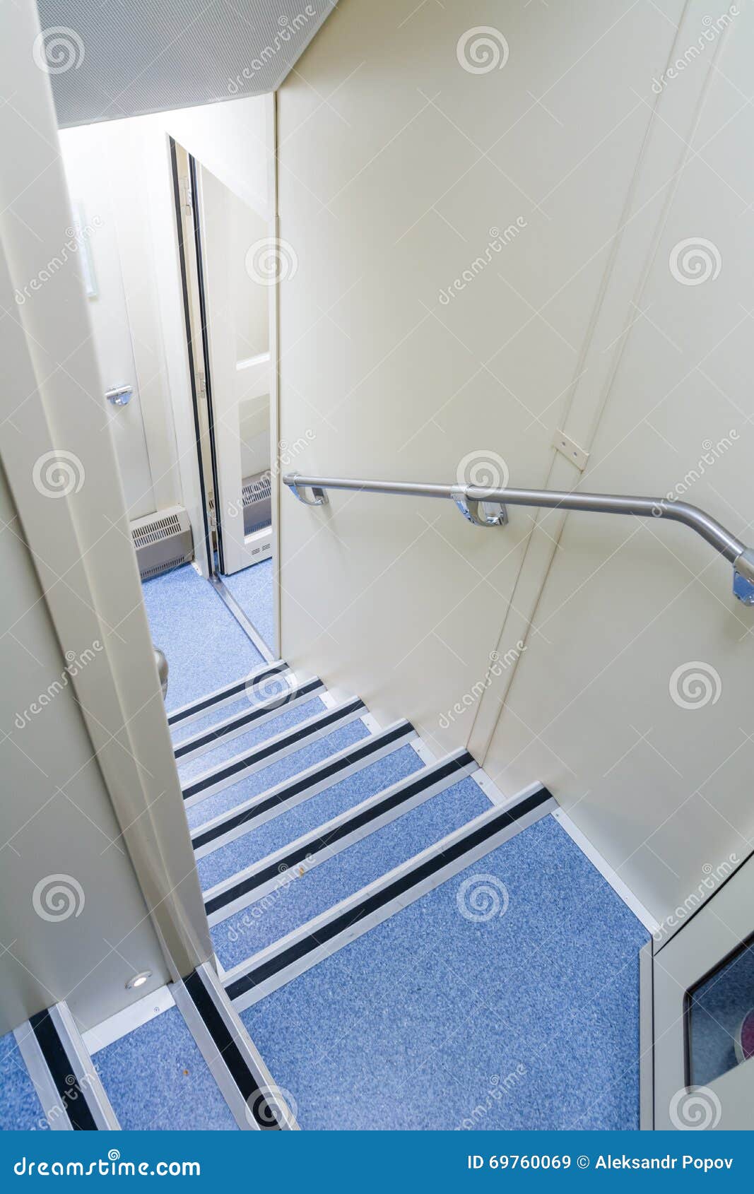 Stairs from the Second Floor Double-Decker Rail Car Stock Image - Image ...