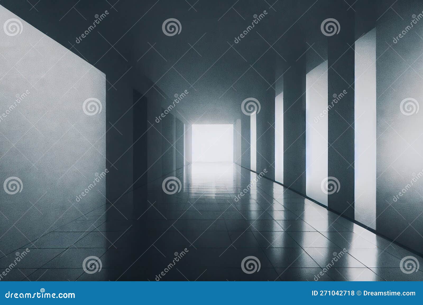 Stairs in Semi-dark Room with Steps Leading To Illuminated Exit Stock ...
