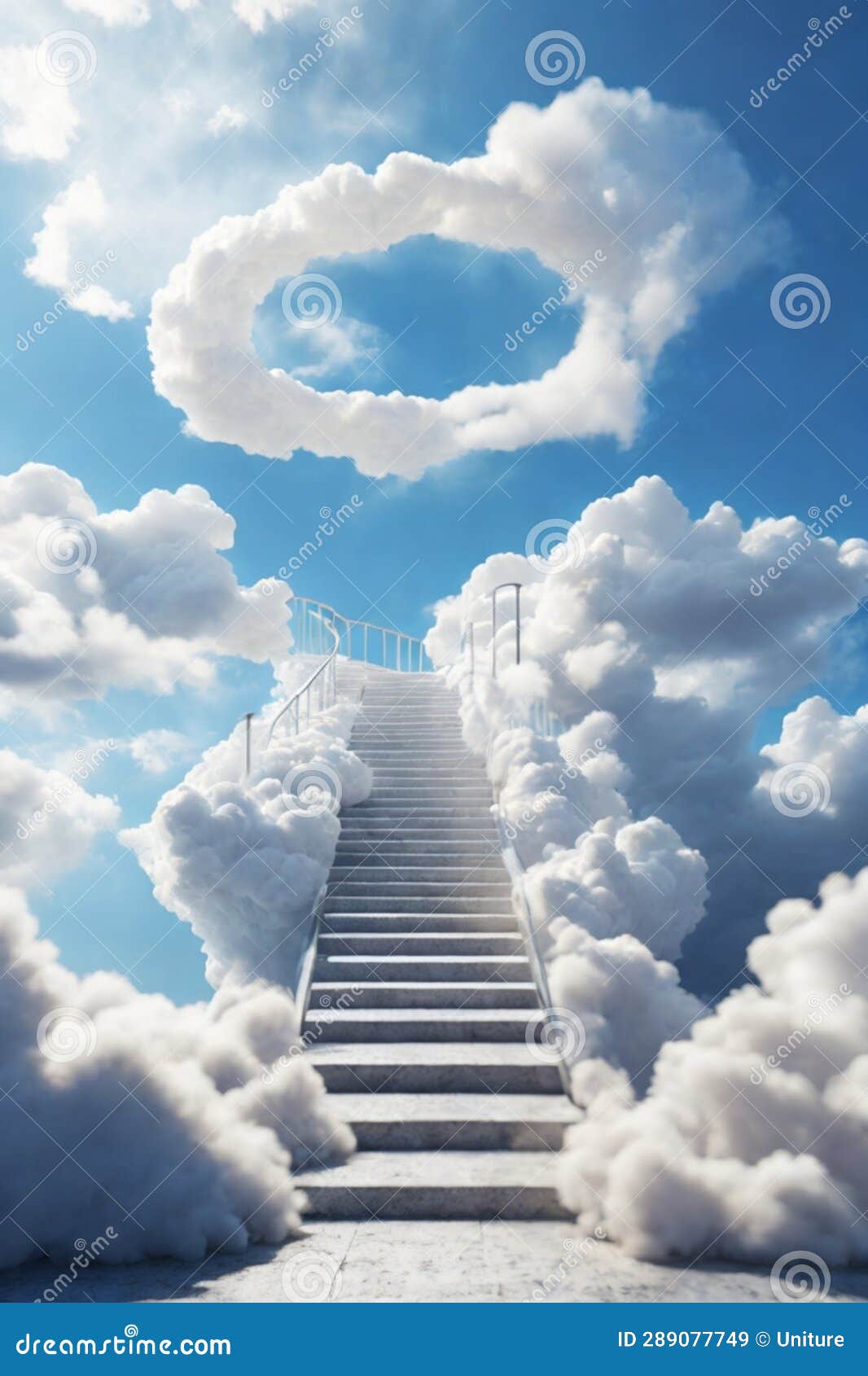Stairs in sky stock illustration. Illustration of staircase - 289077749