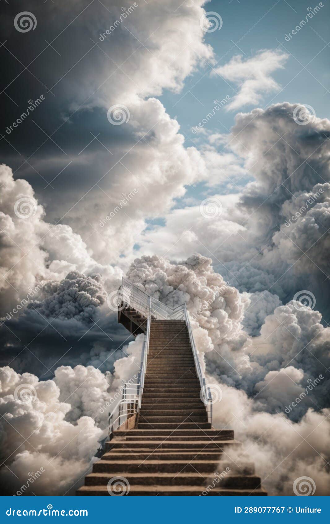 Stairs in sky stock image. Image of rest, abstract, clouds - 289077767