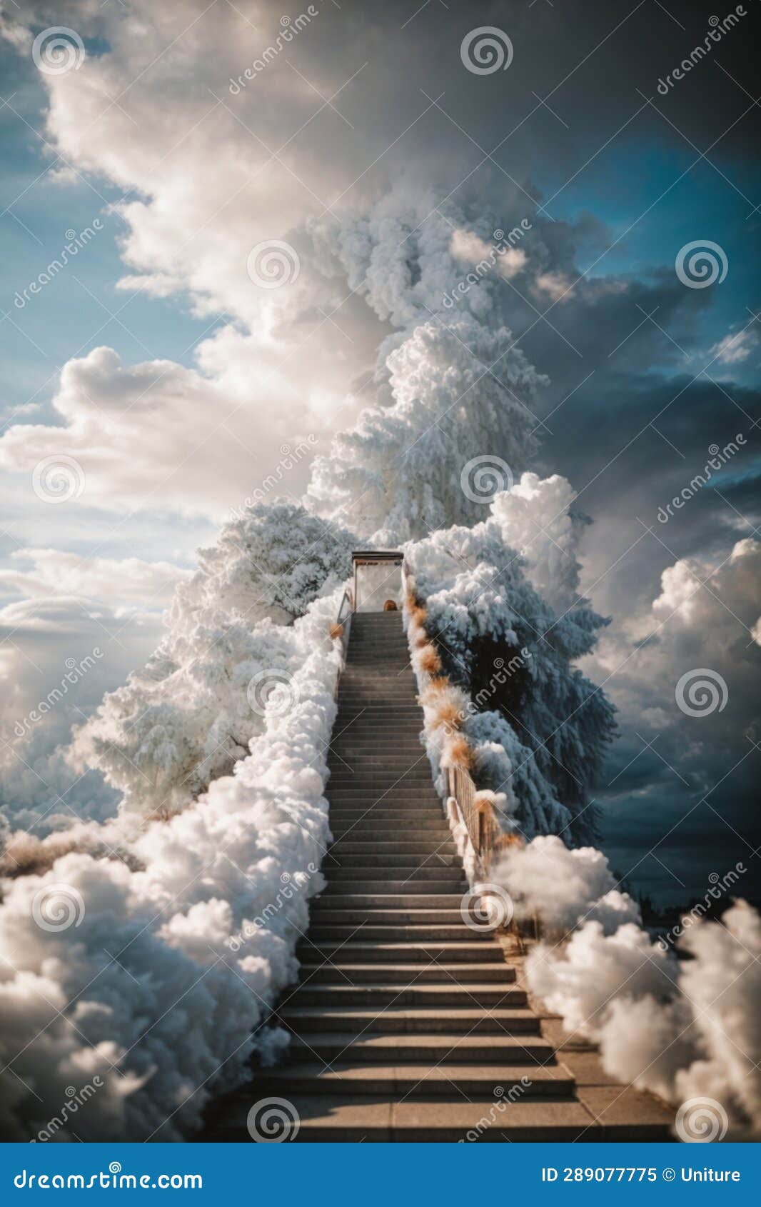 Stairs in sky stock illustration. Illustration of shine - 289077775