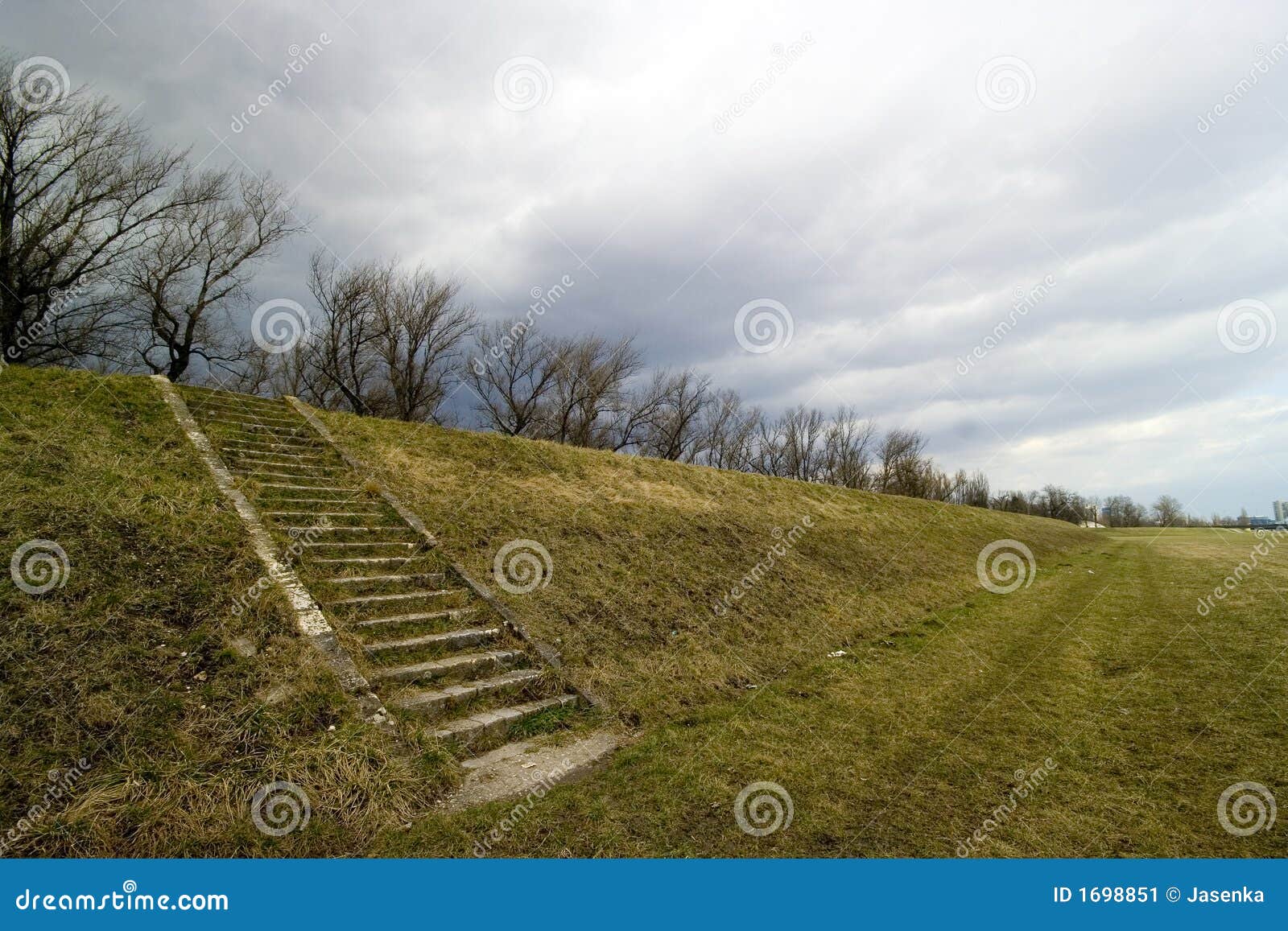 Stairs on a slope stock image. Image of stairs, blue, storm - 1698851