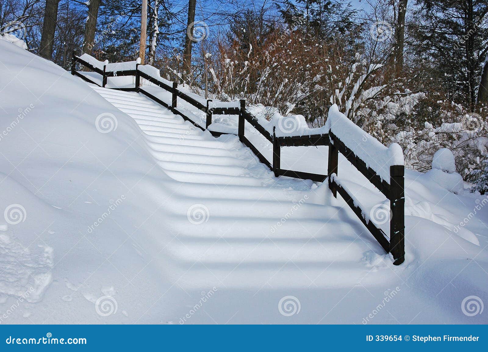 Stairs in the Snow stock photo. Image of stairs, freezing - 339654