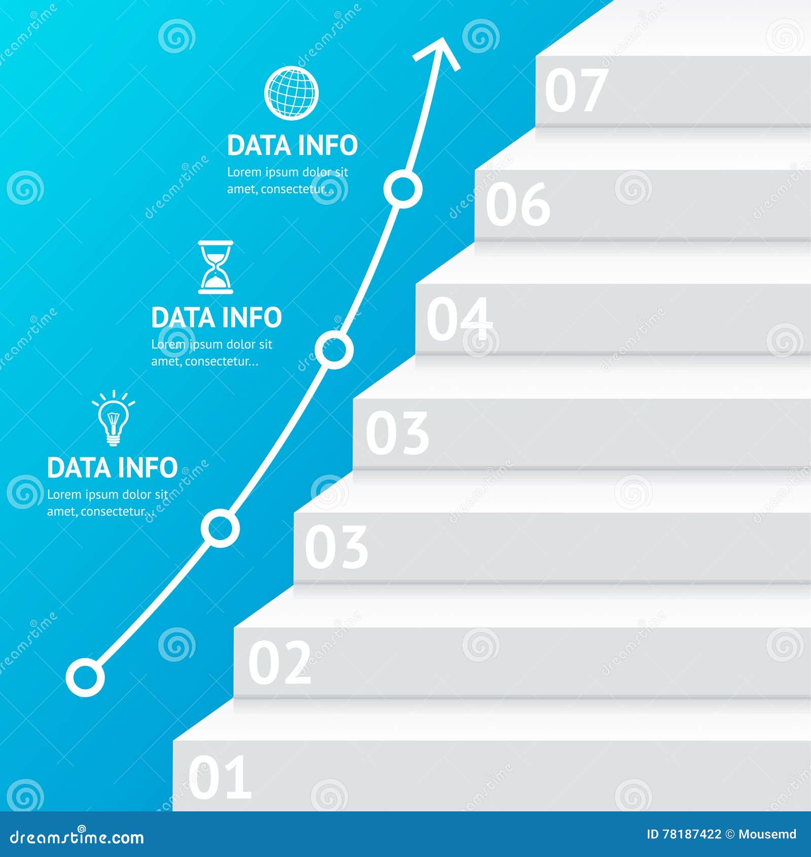 Stairs Step Banner Infographic Template. Vector Stock Vector ...