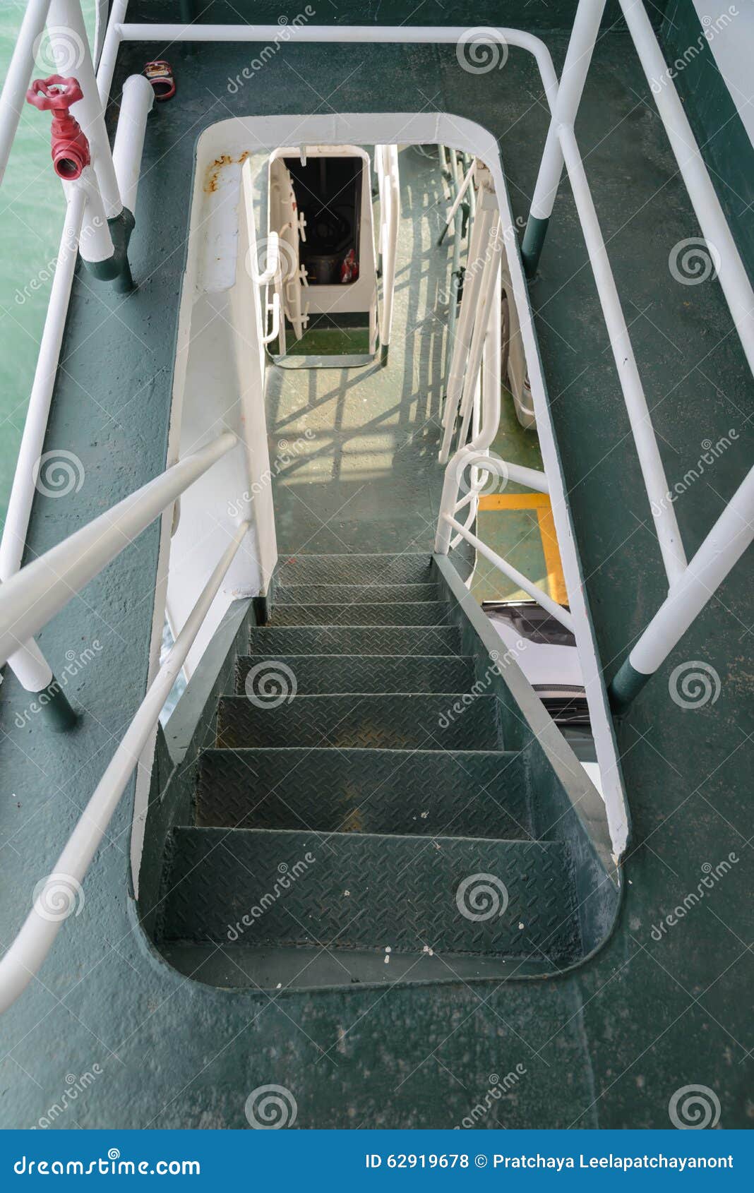 Stairs Step Down in Cruise Ship Stock Photo - Image of metal, ship ...