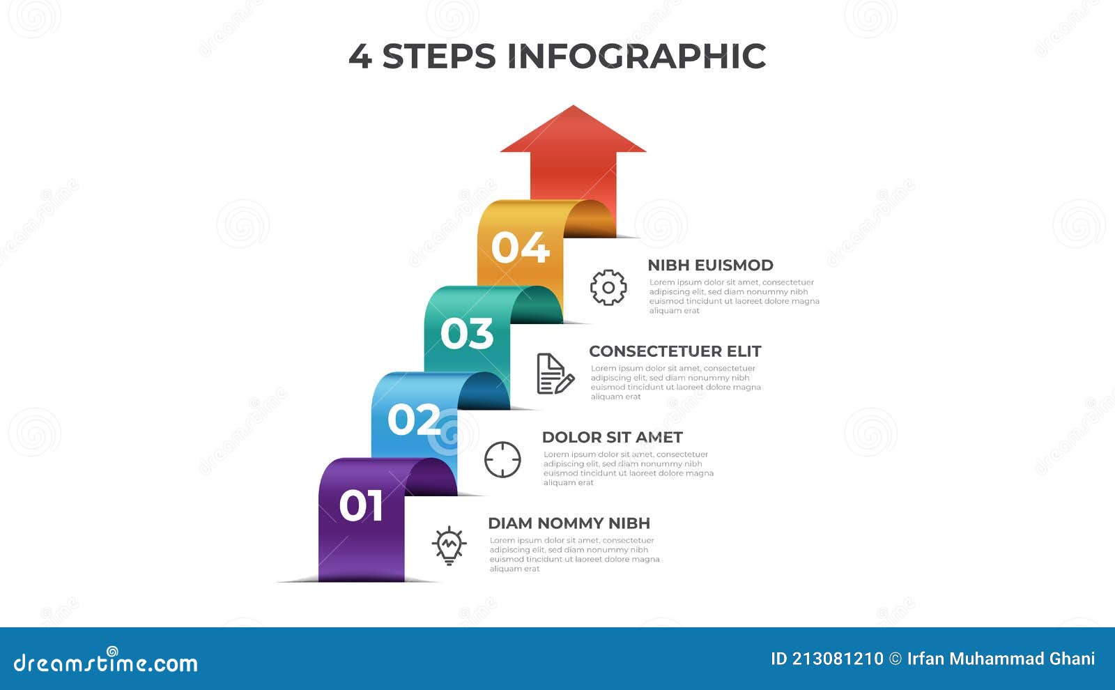 4 Stairs of Steps, Infographic Element Template, Layout Design Vector ...