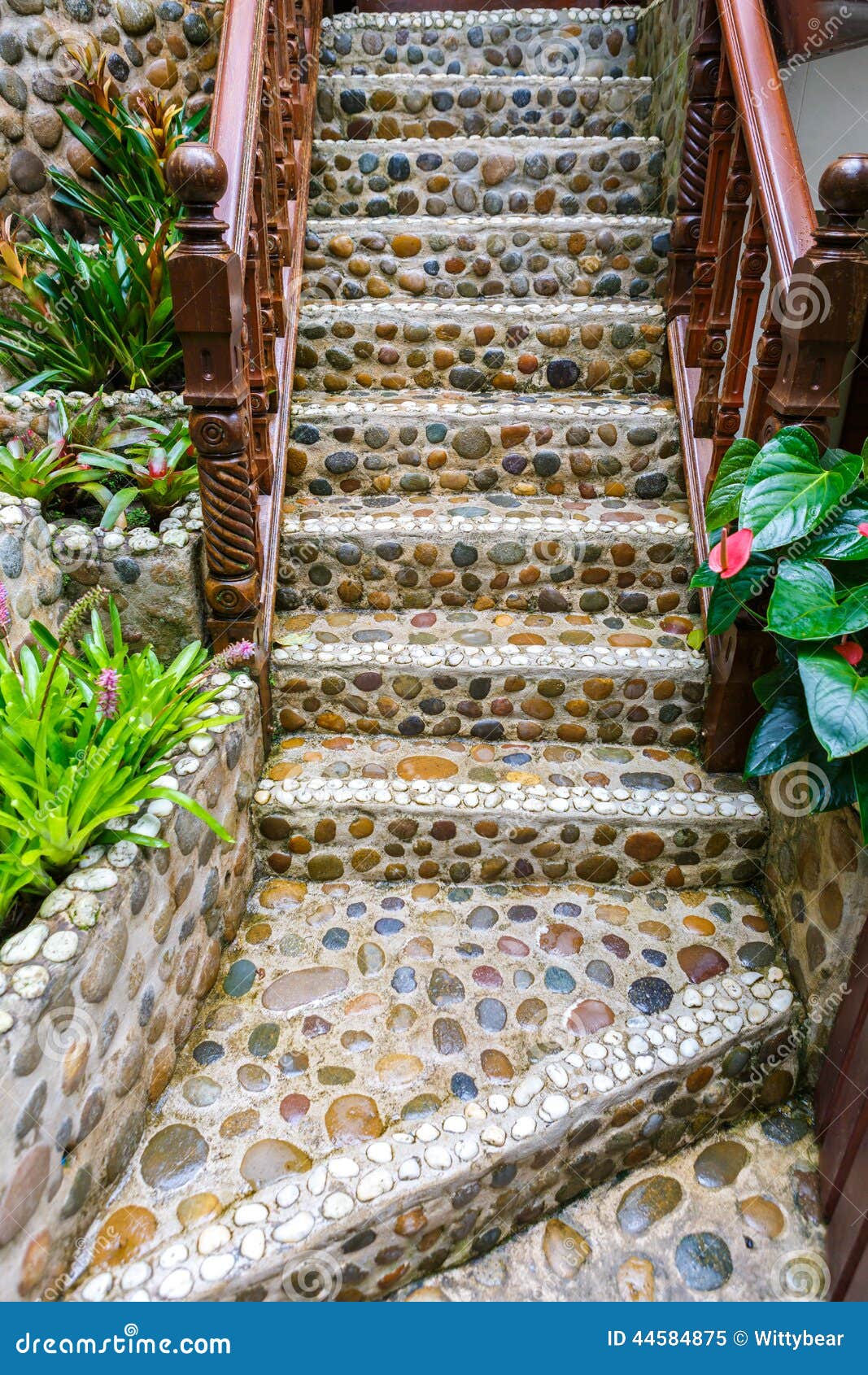 Stairs Stone Path in Garden Stock Image - Image of green, landscape ...