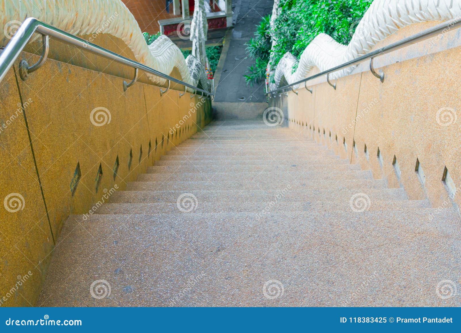 Stairs Stone Walkway Ancient Down Mountain in Temple Stock Image ...