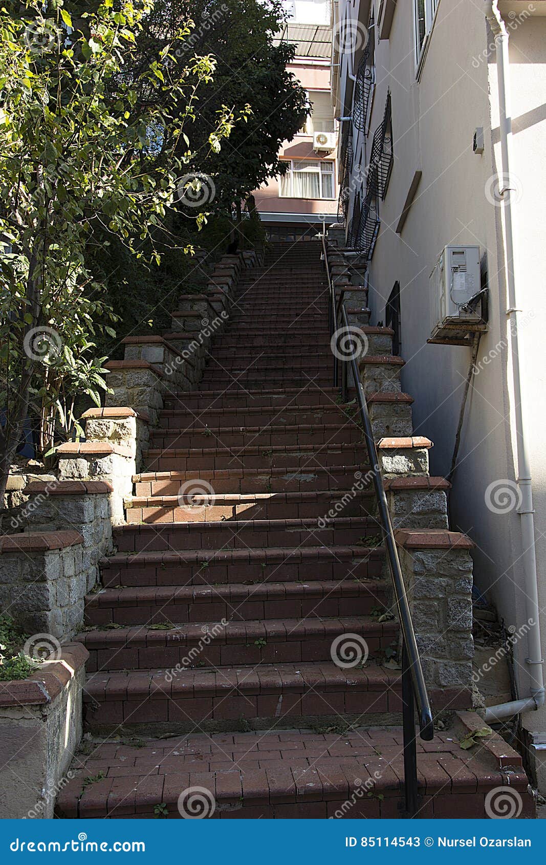 Stairs stock image. Image of stairs, step, street, railling - 85114543