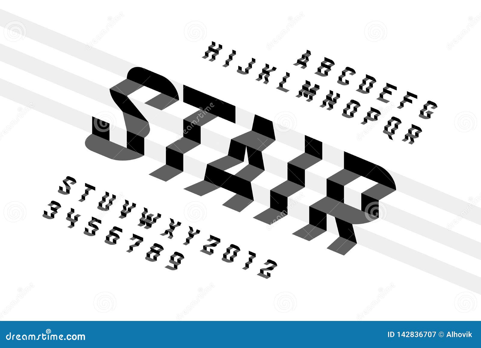 Stairs style font design stock vector. Illustration of stairway - 142836707