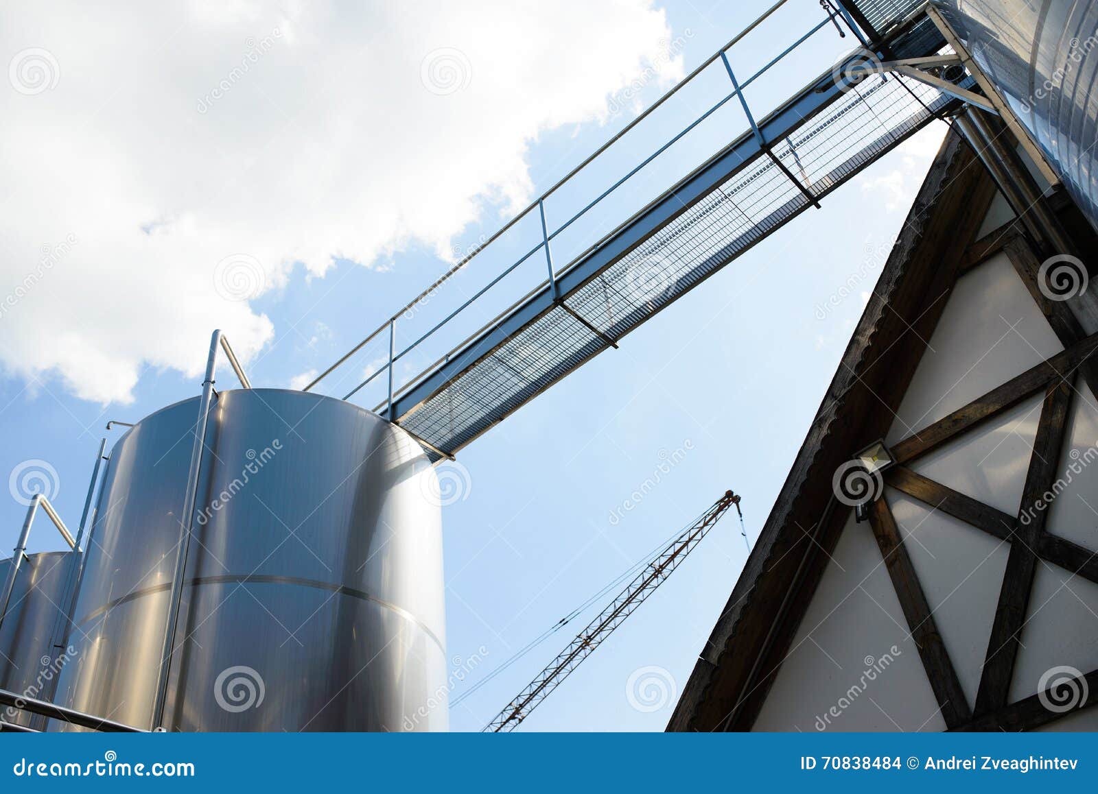Stairs between Tanks stock photo. Image of material, manufacturing ...