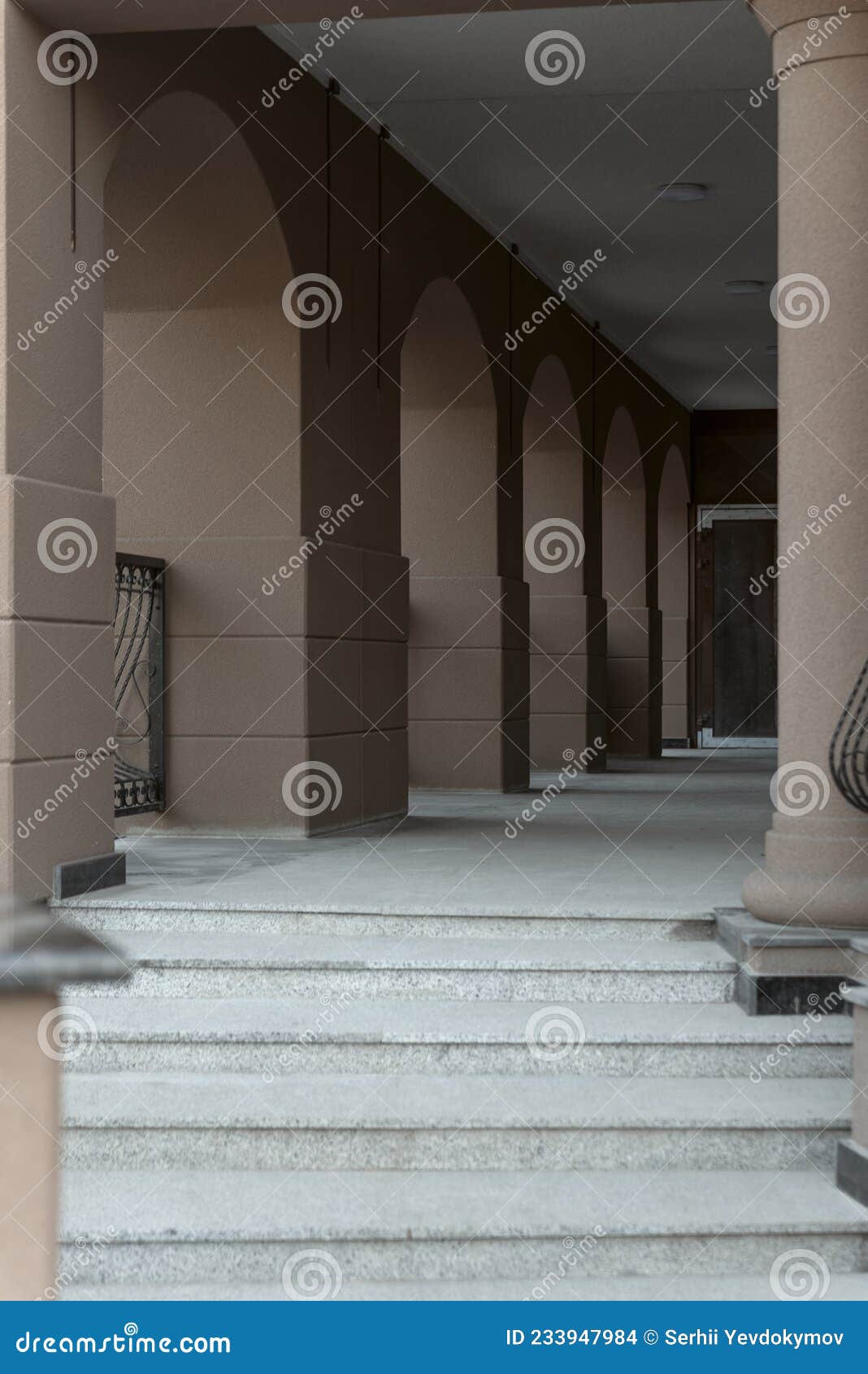 Stairs To the Arcade Corridor. Architecture of Modern Buildings Stock ...