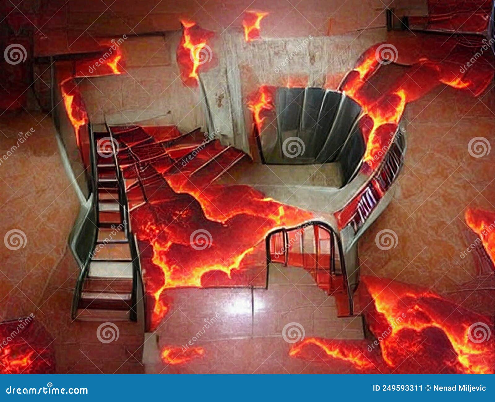 Stairs to hell.. stock image. Image of road, hell, stairs - 249593311