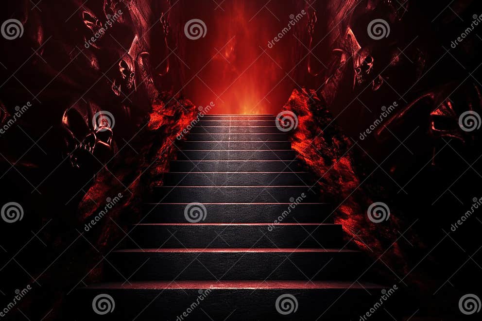 Stairs To Hell Visualization. Generative AI Stock Illustration - Illustration of rock, horror ...