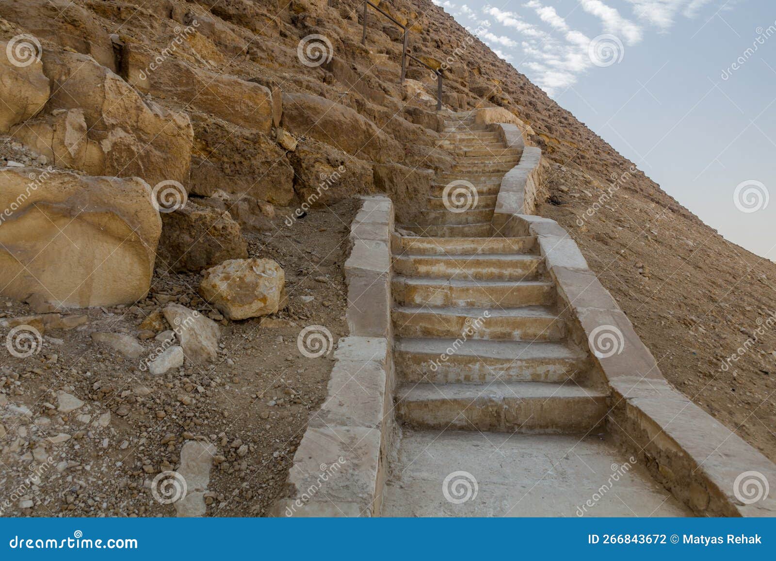 Stairs To the Red Pyramid in Dahshur, Egy Stock Photo - Image of ...