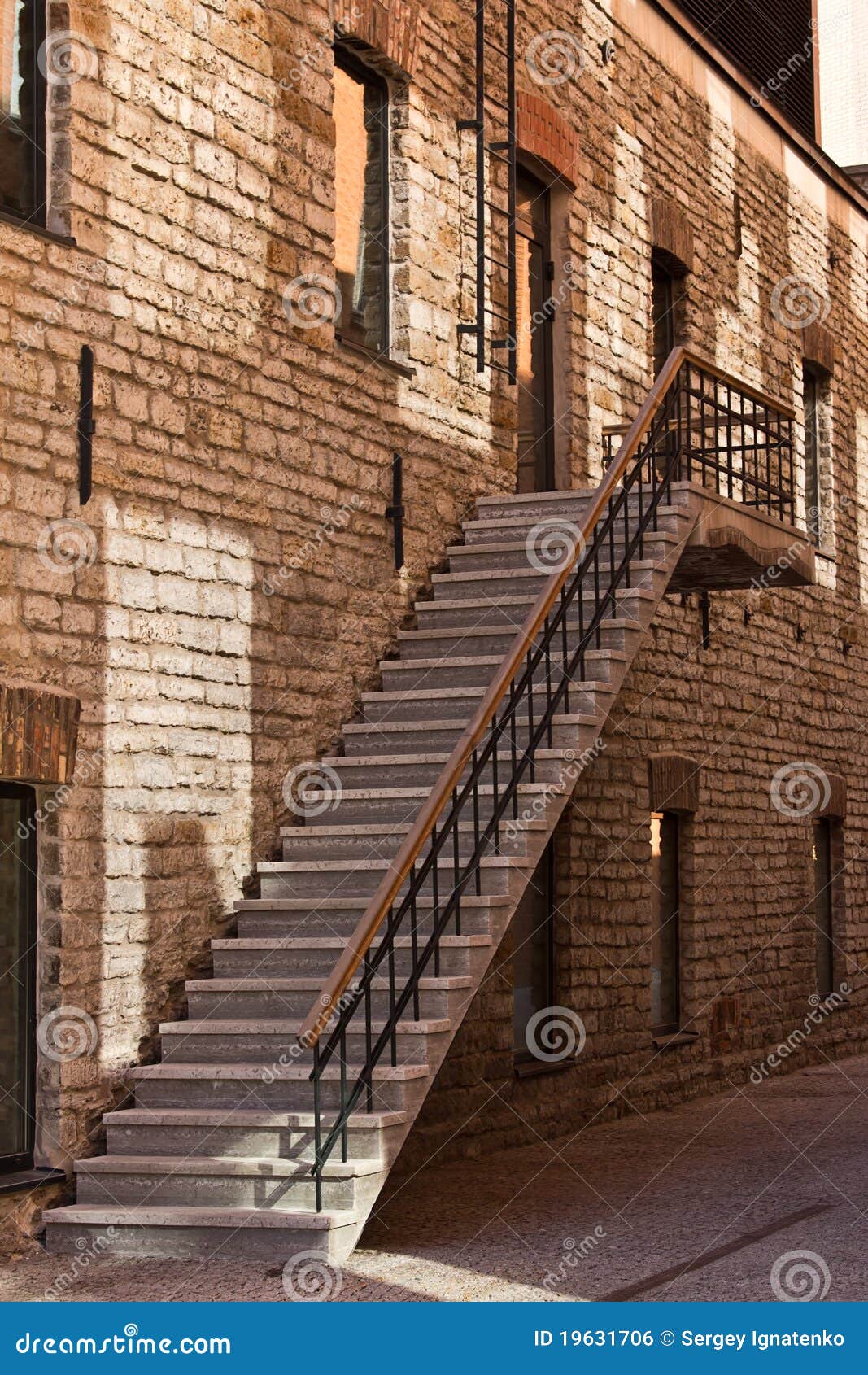 Stairs To a Renovated Old Building Stock Photo - Image of stone, brick ...