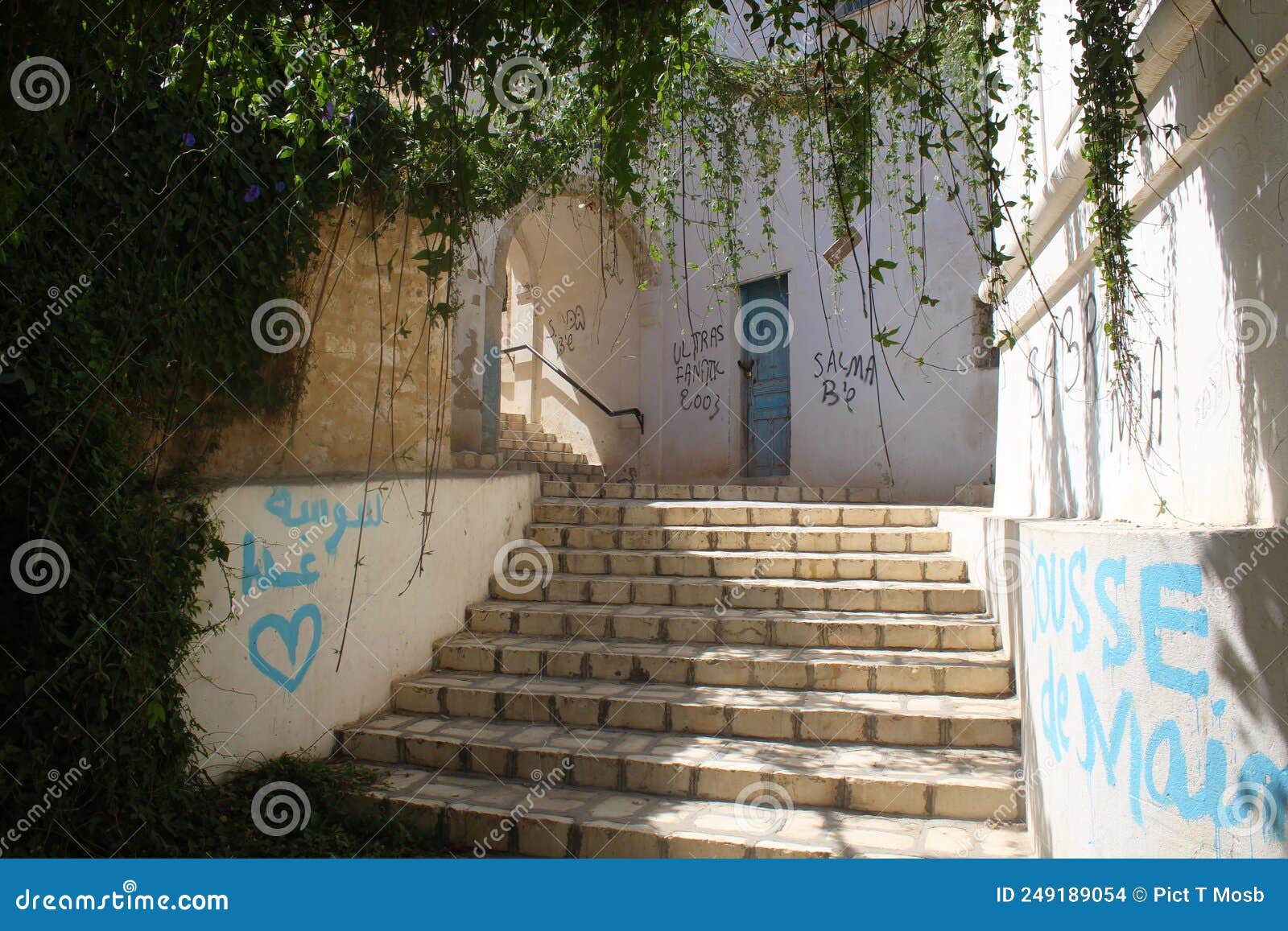 Stairs in the town stock photo. Image of travel, neighbourhood - 249189054
