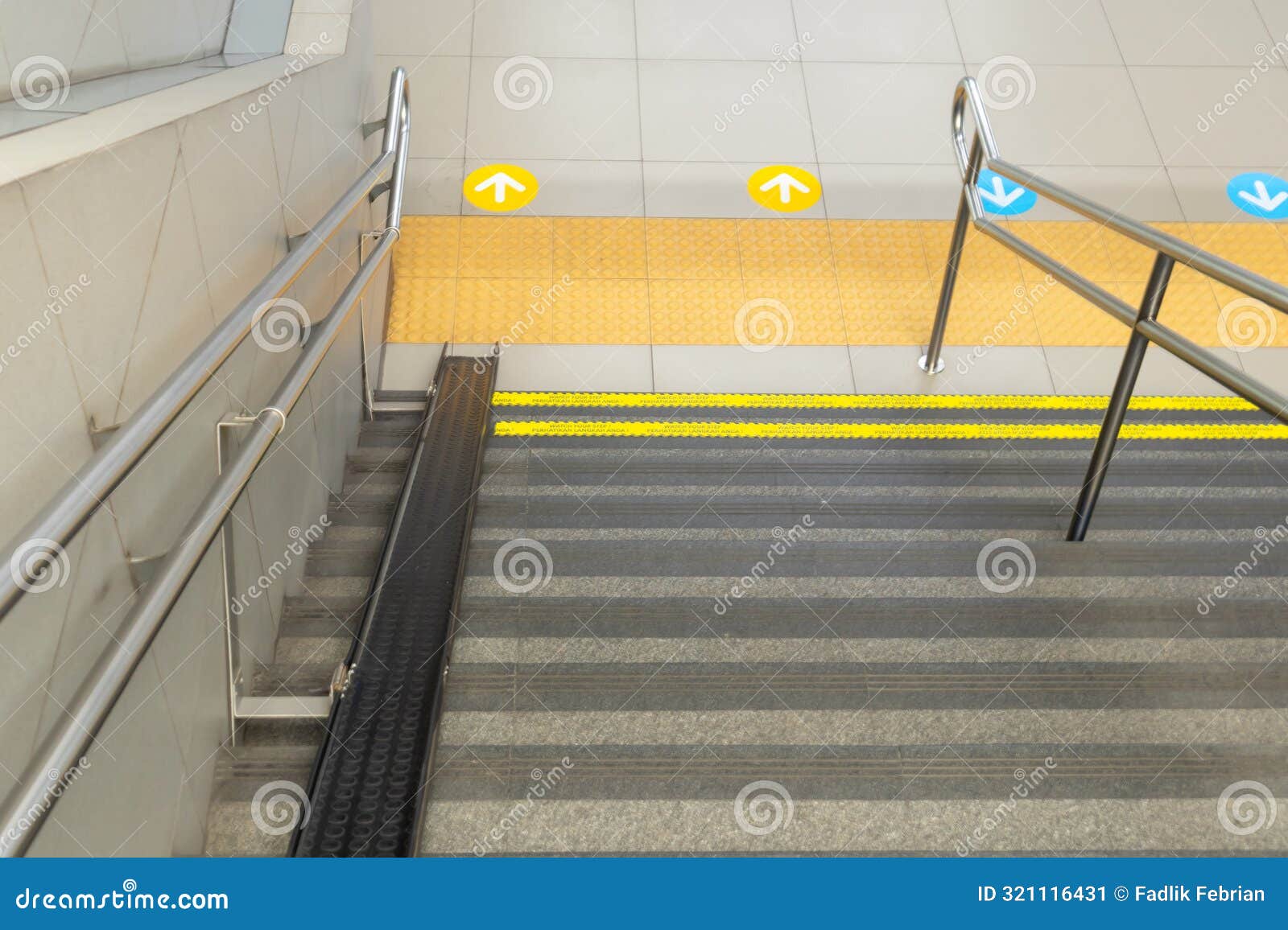 Stairs at Train Station with Bicycle Rail Stock Image - Image of asia ...