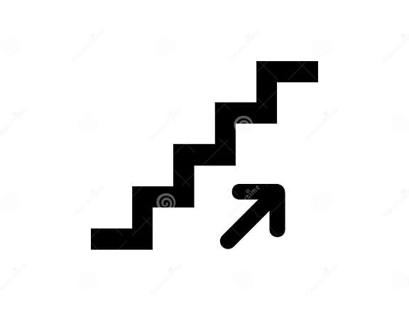 Stairs Up Symbol Version for Public Access System. Ilustración del ...