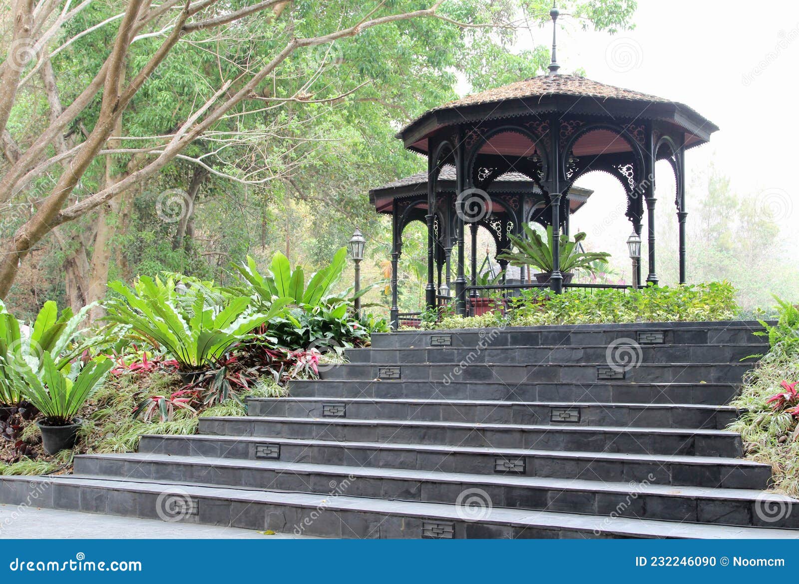 Stairs up to pavilion stock photo. Image of outside - 232246090