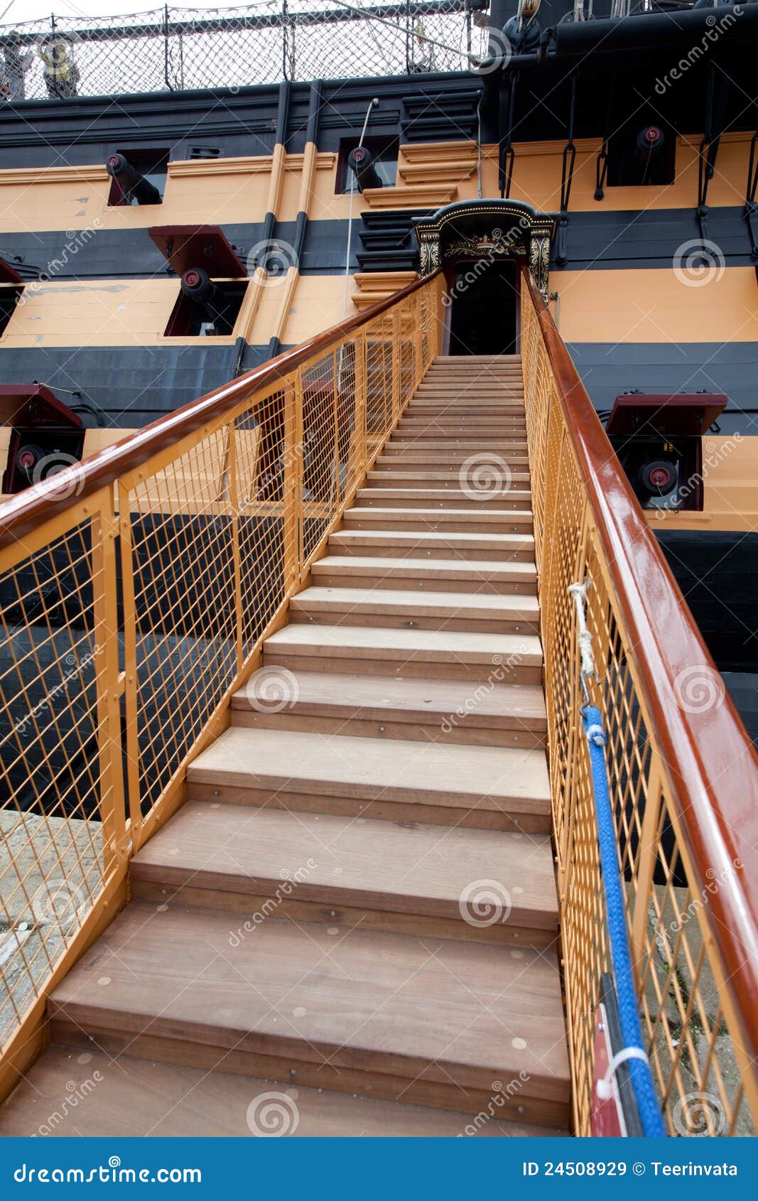 Stairs up to the ship stock image. Image of stairway - 24508929
