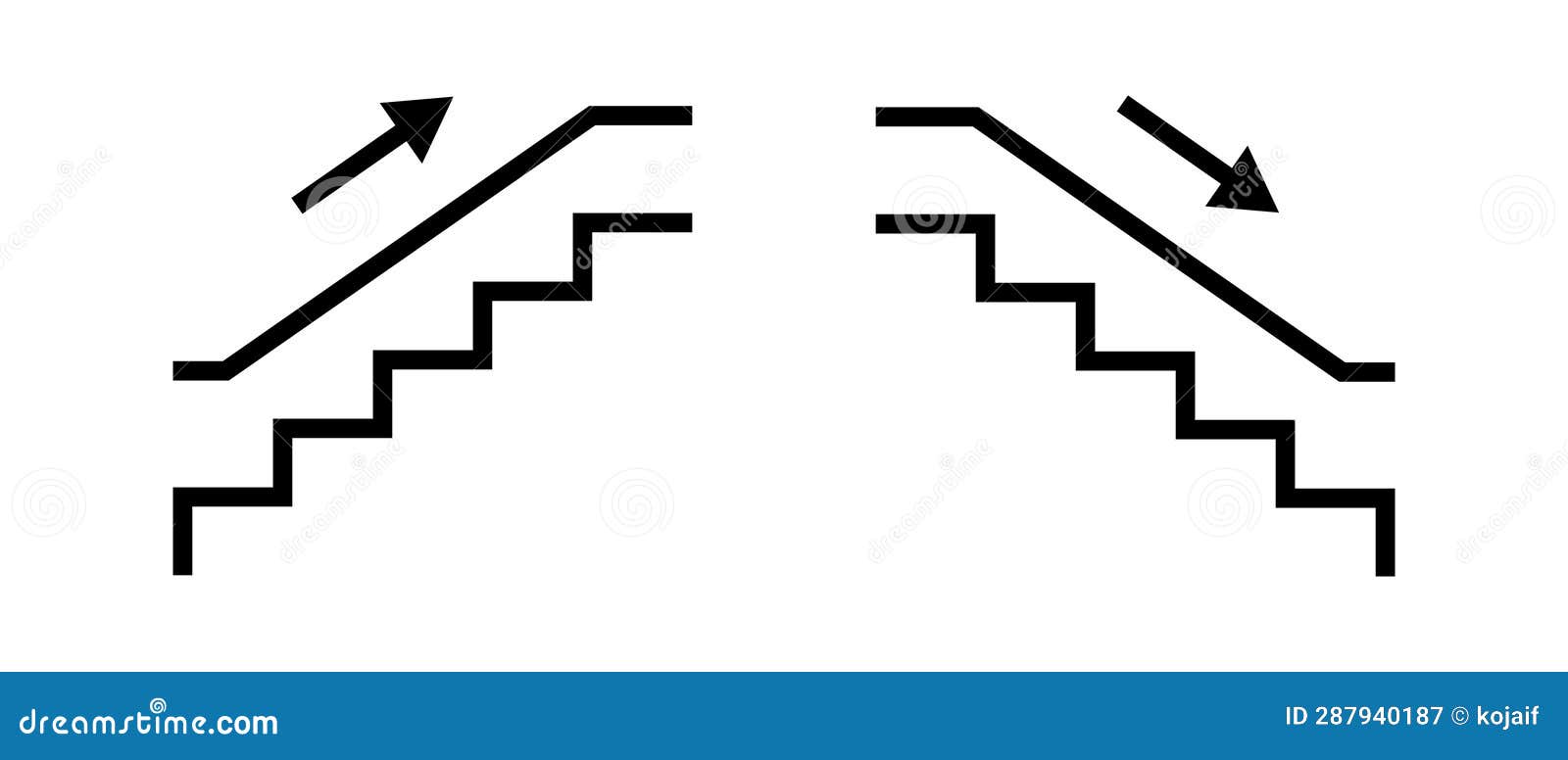 Stairs Vector Icon Set. Stairway Climb Up or Go Down Symbol Stock ...