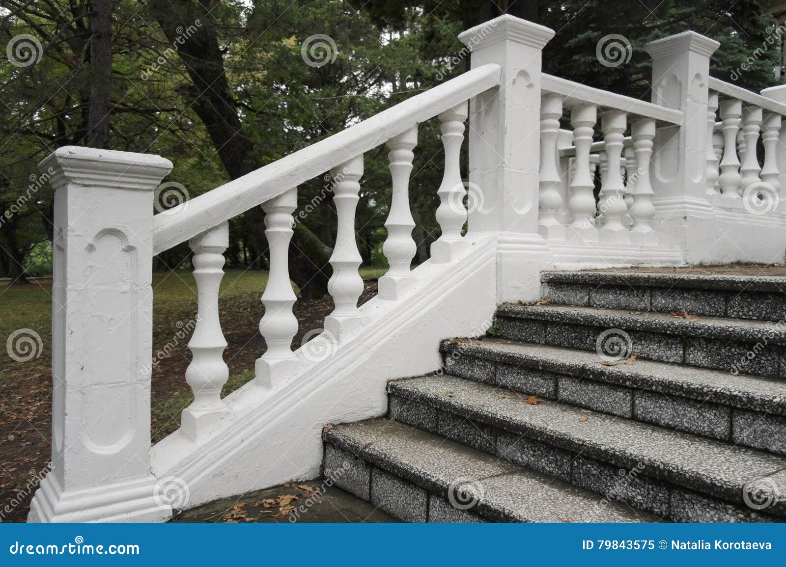 Stairs with white railing stock image. Image of railing - 79843575