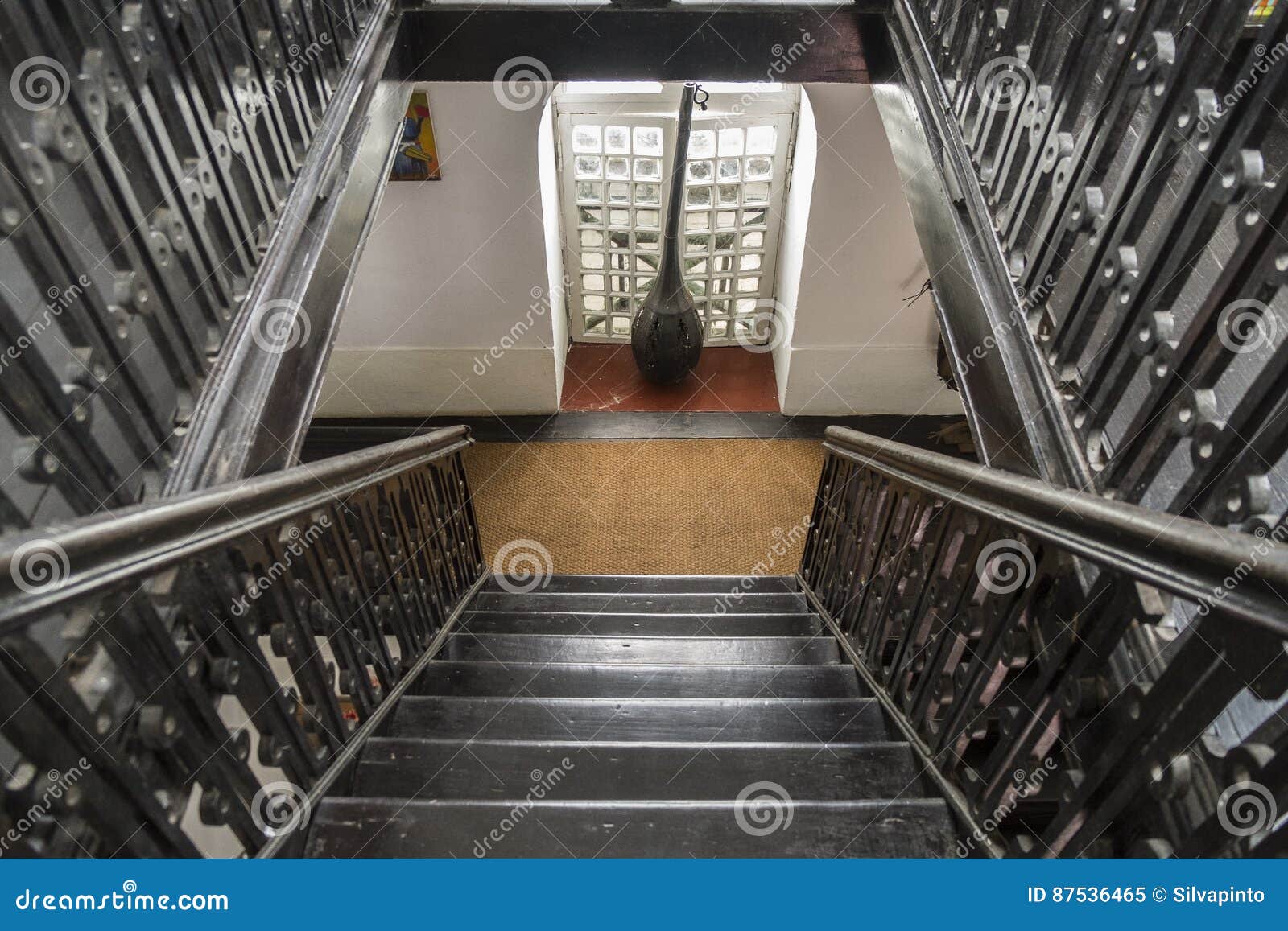 Stairs of a Wooden Cottage View from Above Stock Image - Image of ...