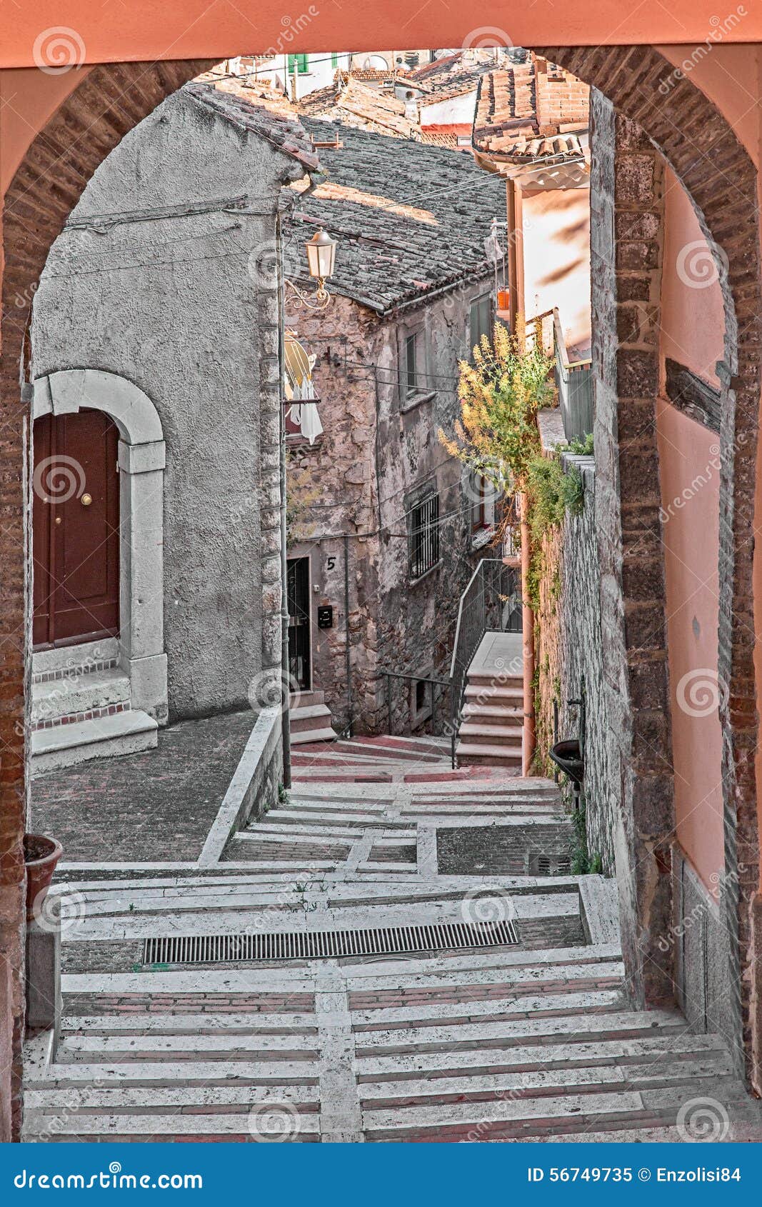 Stairway in alley stock image. Image of narrow, architecture - 56749735