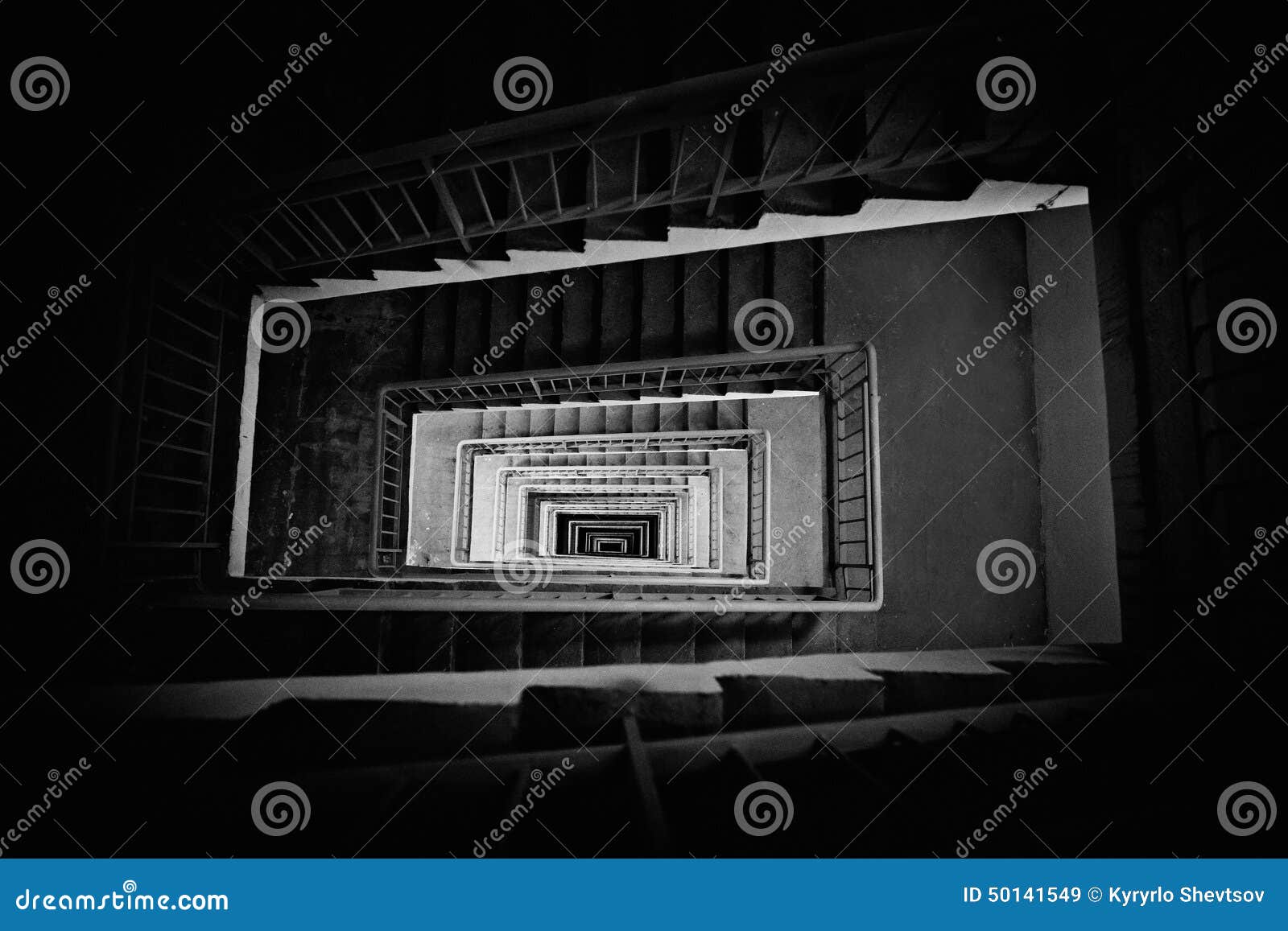 Stairway down top view stock image. Image of metal, structure - 50141549