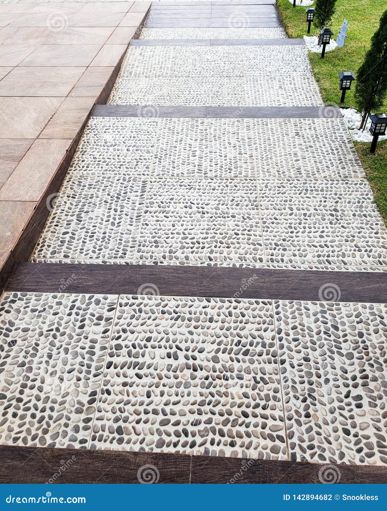 Stairs with Embedded Pebbles Stock Photo - Image of steps, building ...