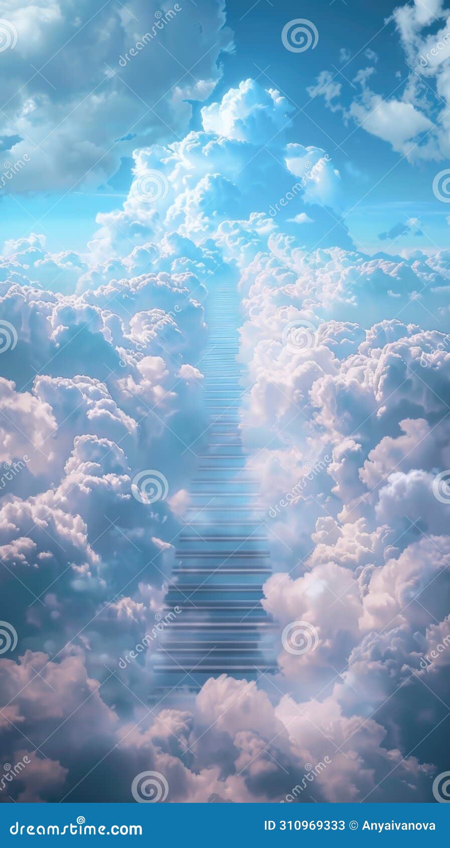 A Stairway Going Up into the Clouds in the Sky Stock Image - Image of ...