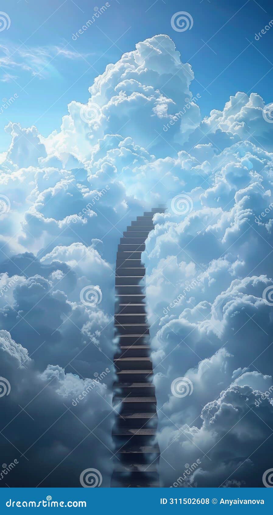 A Stairway Going Up into the Clouds in the Sky Stock Illustration ...