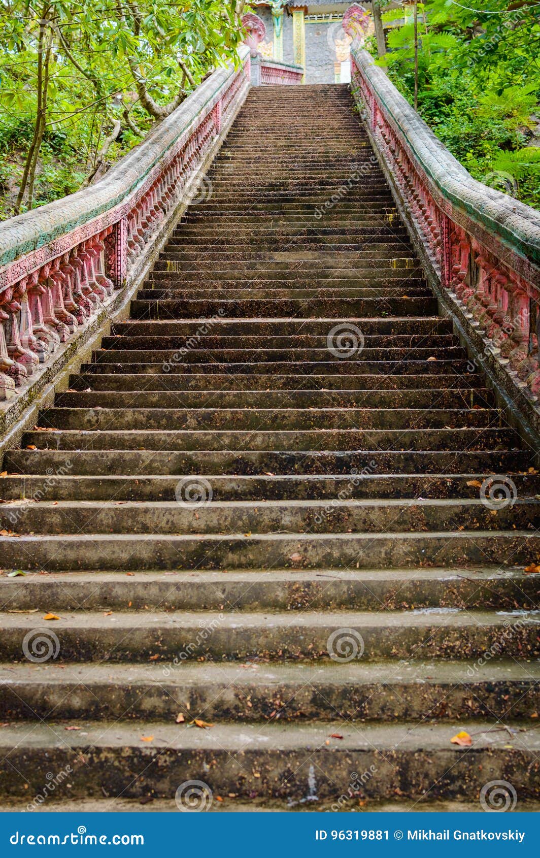 Stairway Going Up To the Buddhist Temple in Jungle Forest Stock Image ...
