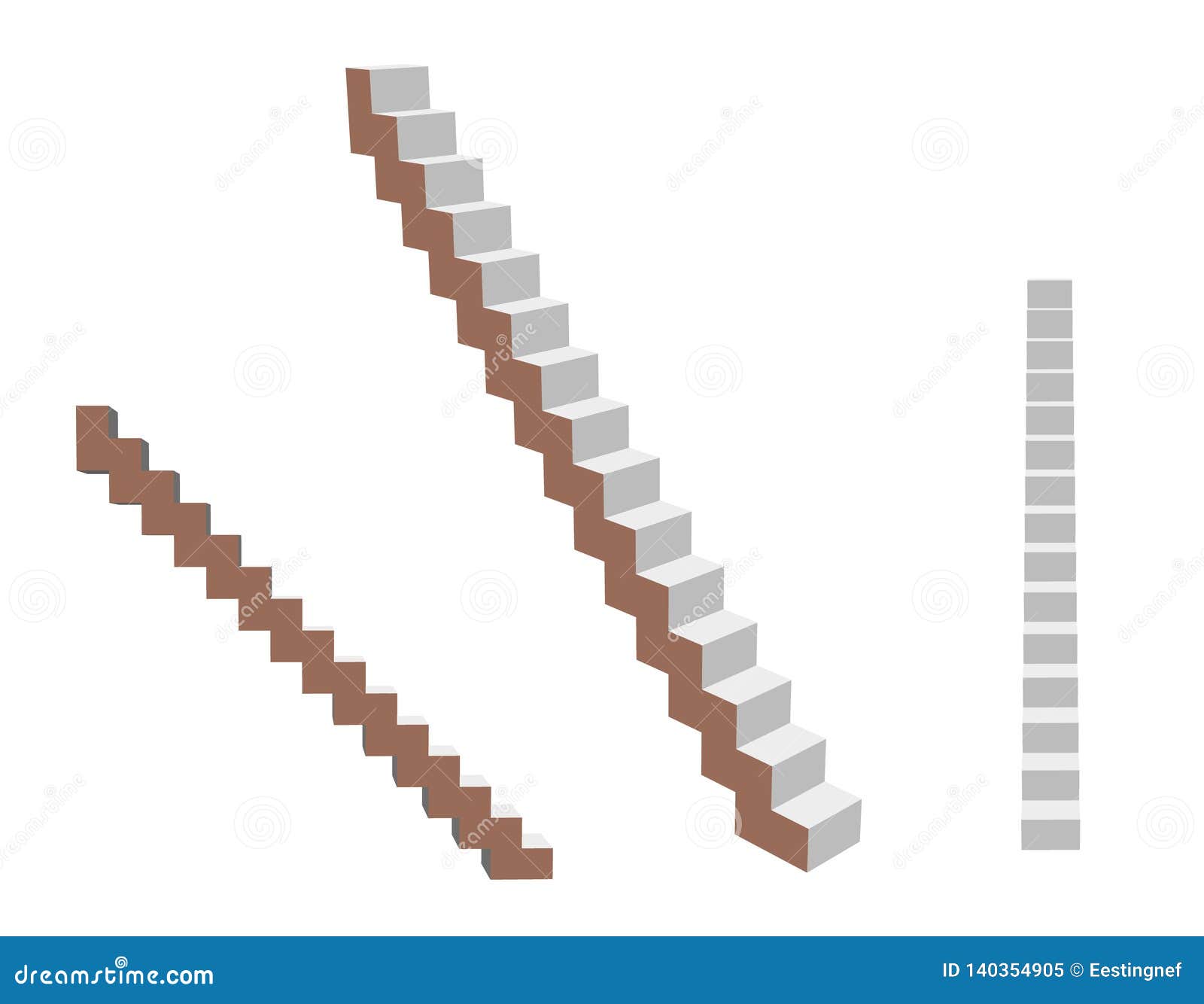 Stairway. Isolated on White Background Stock Vector - Illustration of ...