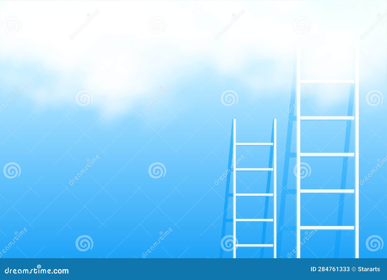 Stairway Ladder into the Clouds Concept Background Vector Stock ...