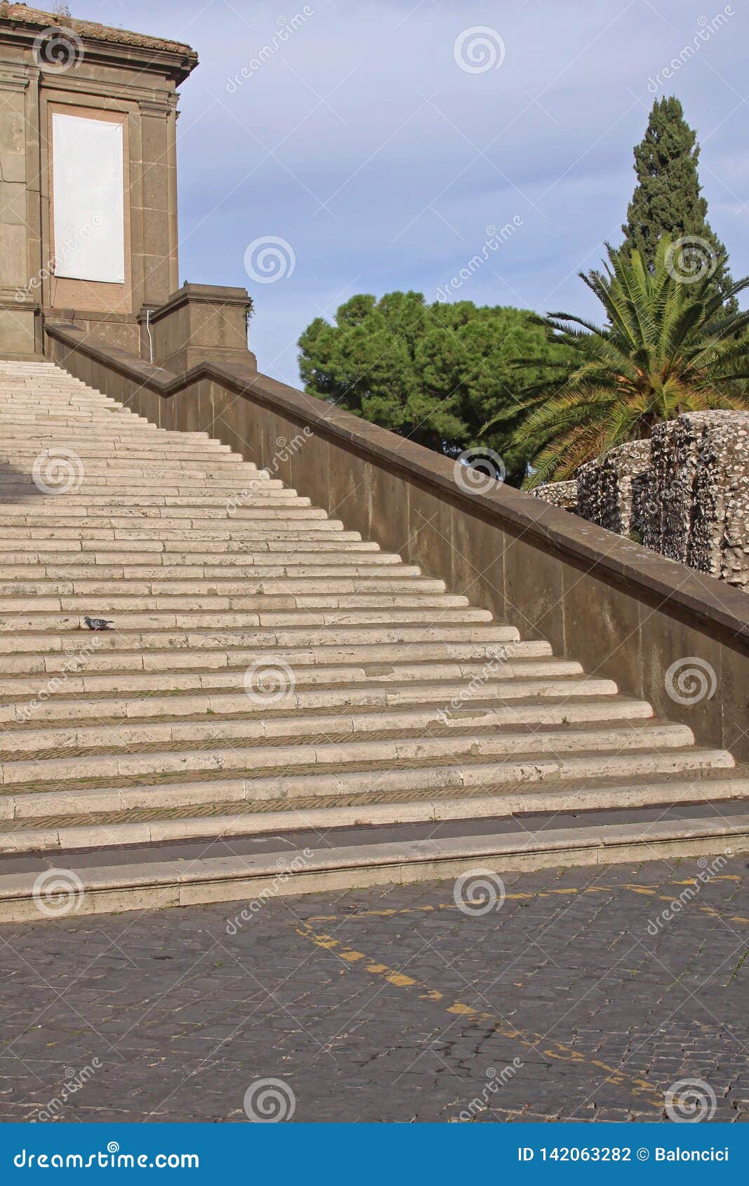 Stairway Rome stock photo. Image of rome, stairs, fence - 142063282