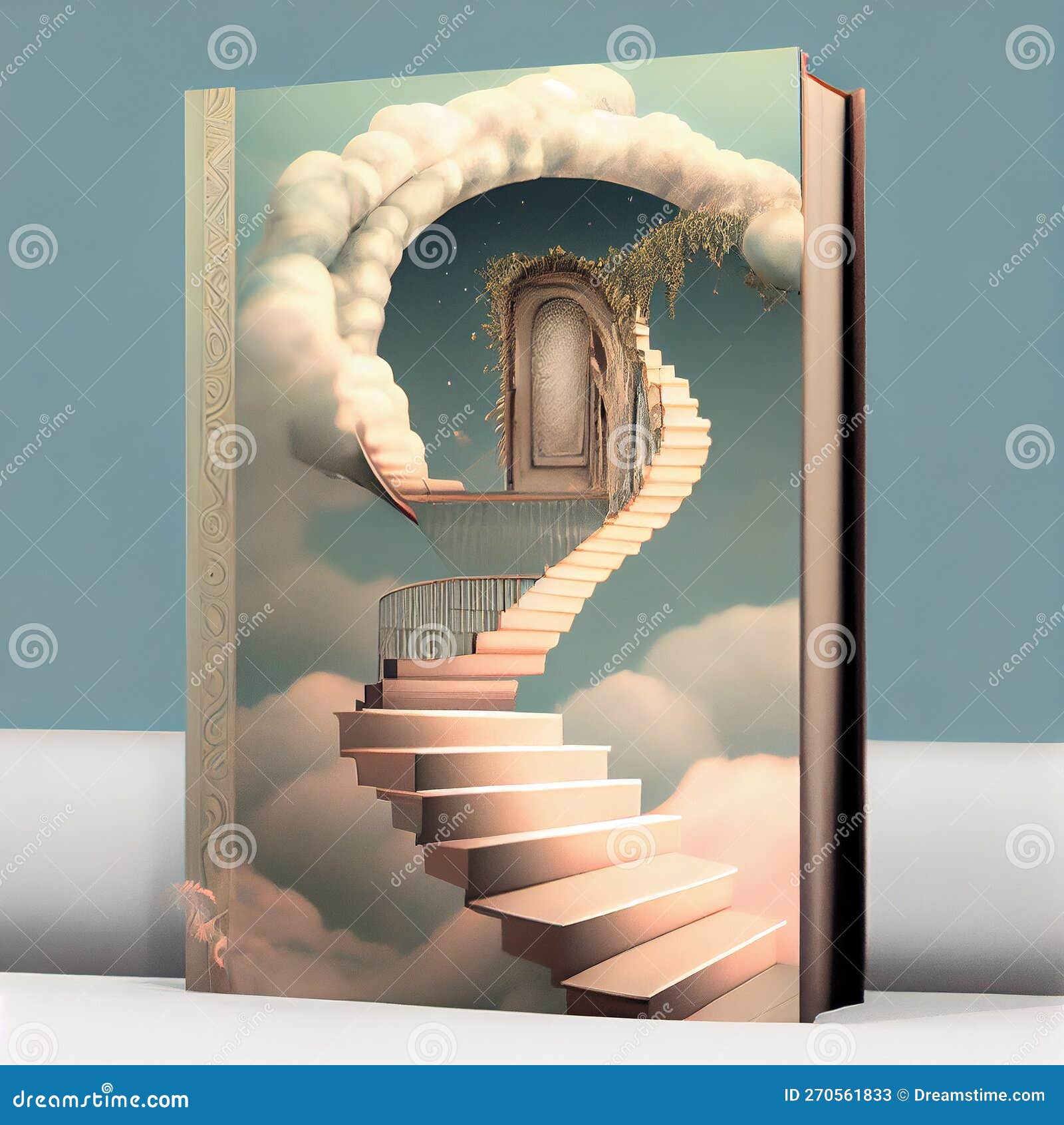 Generative AI: Stairway In The Sky Entering A Storybook In The Clouds ...