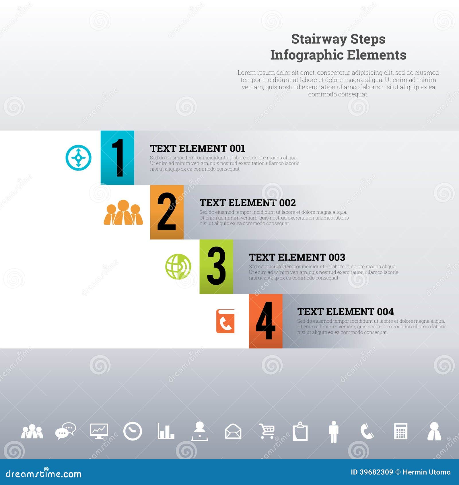 Stairway Steps Infographic Elements Stock Vector - Illustration of ...