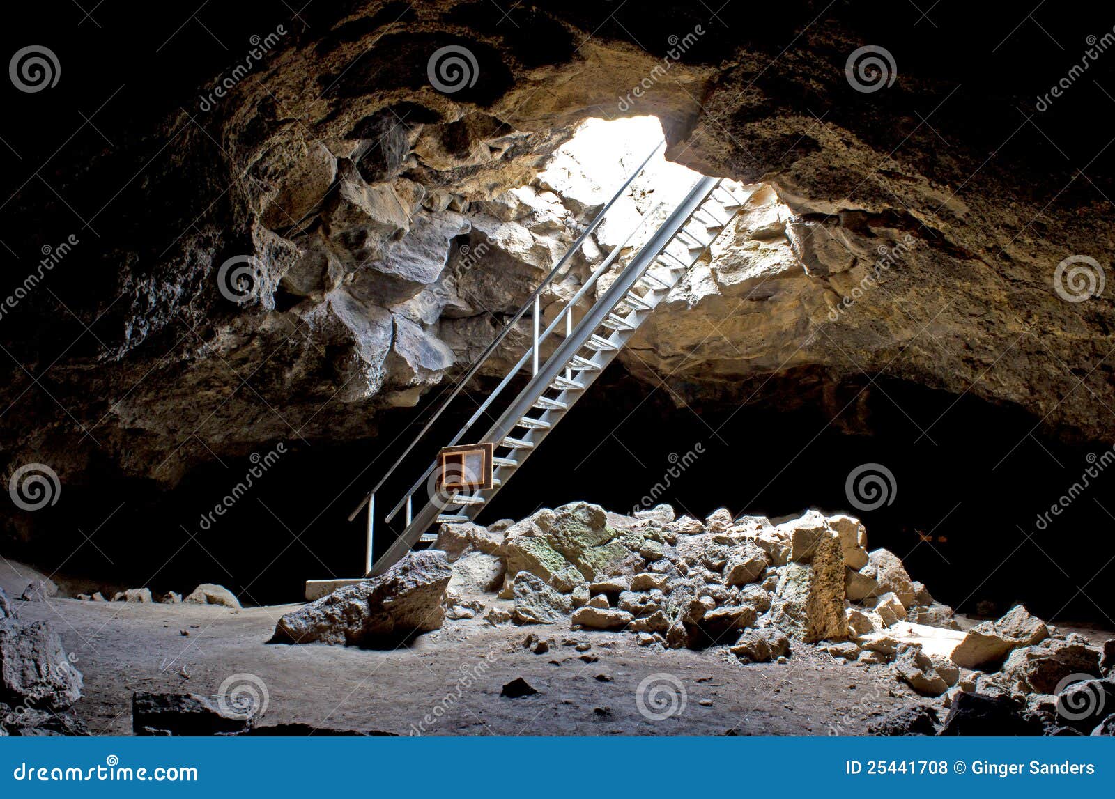Stairway To Inside the Cave Stock Photo - Image of tube, staircase ...