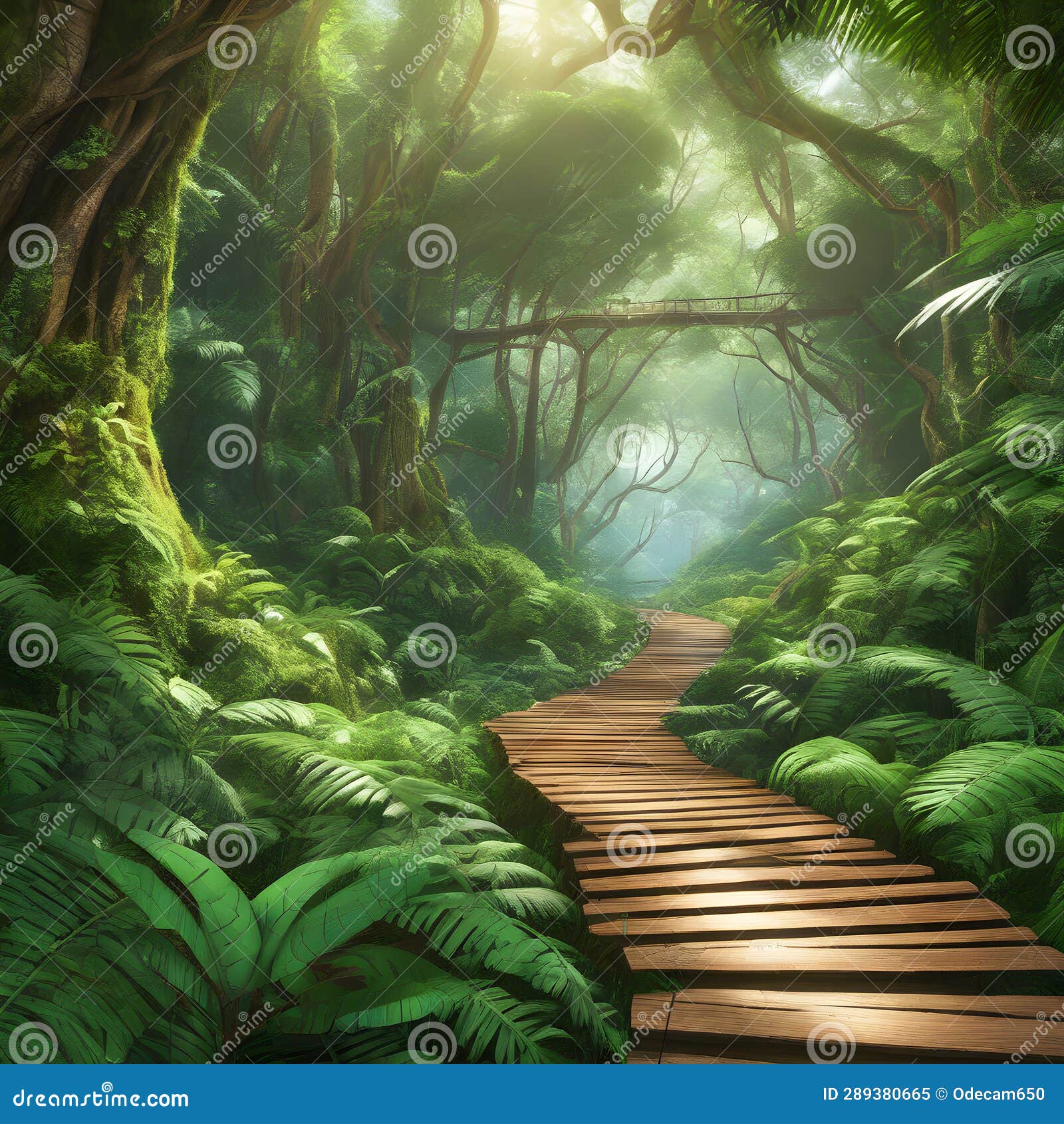 Stairway to the old jungle stock illustration. Illustration of foliage ...